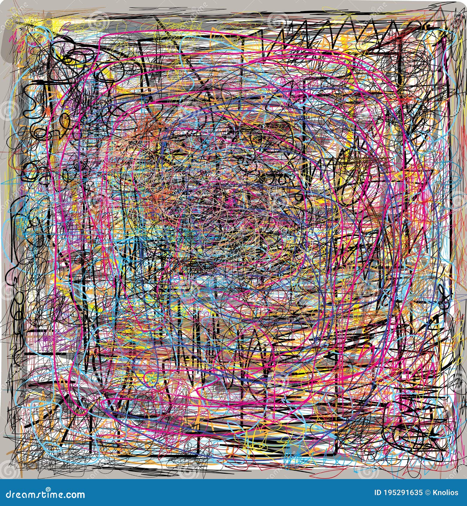 Abstract Digital Drawing, Chaos of Lines. Stock Illustration ...