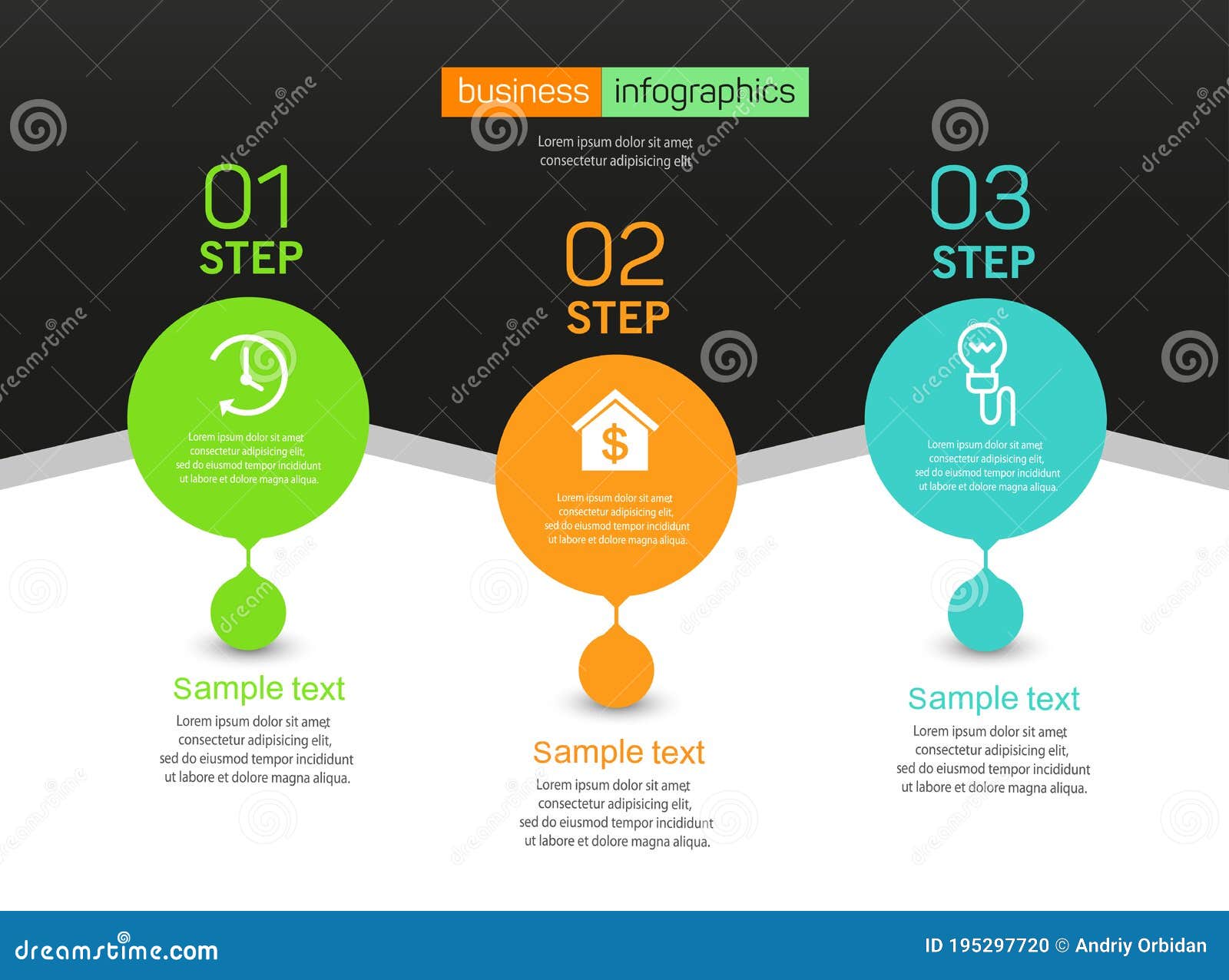 Infographics Design Vector Concept with 3 Options, Steps or Processes ...