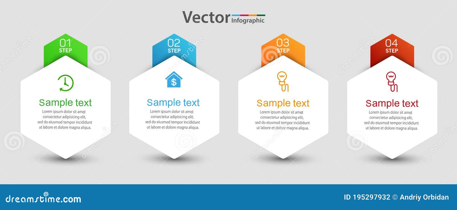 Vector Infographic Template with 4 Options, Workflow, Process Chart ...