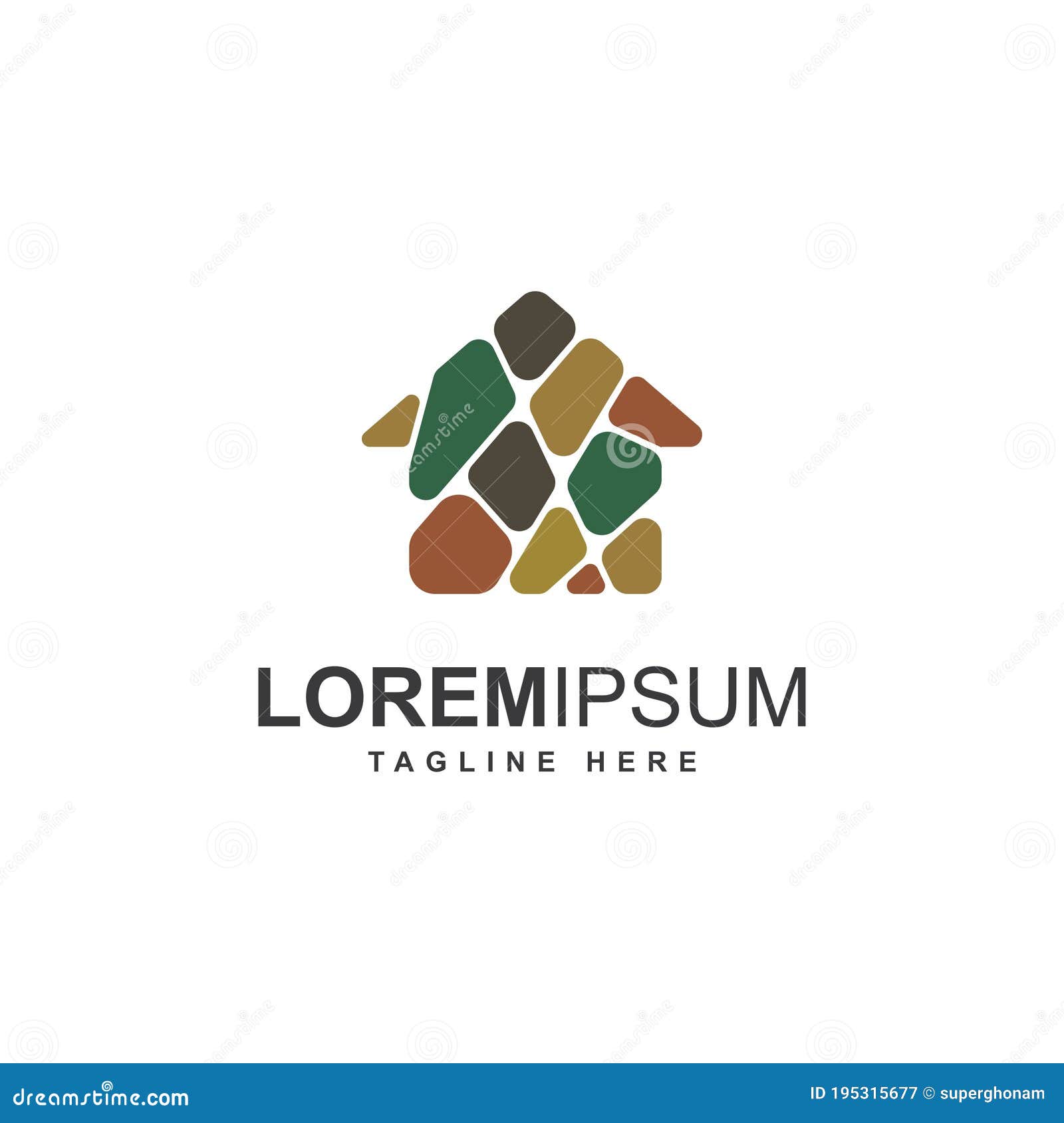 Home Stone Logo Design.creative House with Build Stones Stock Vector ...