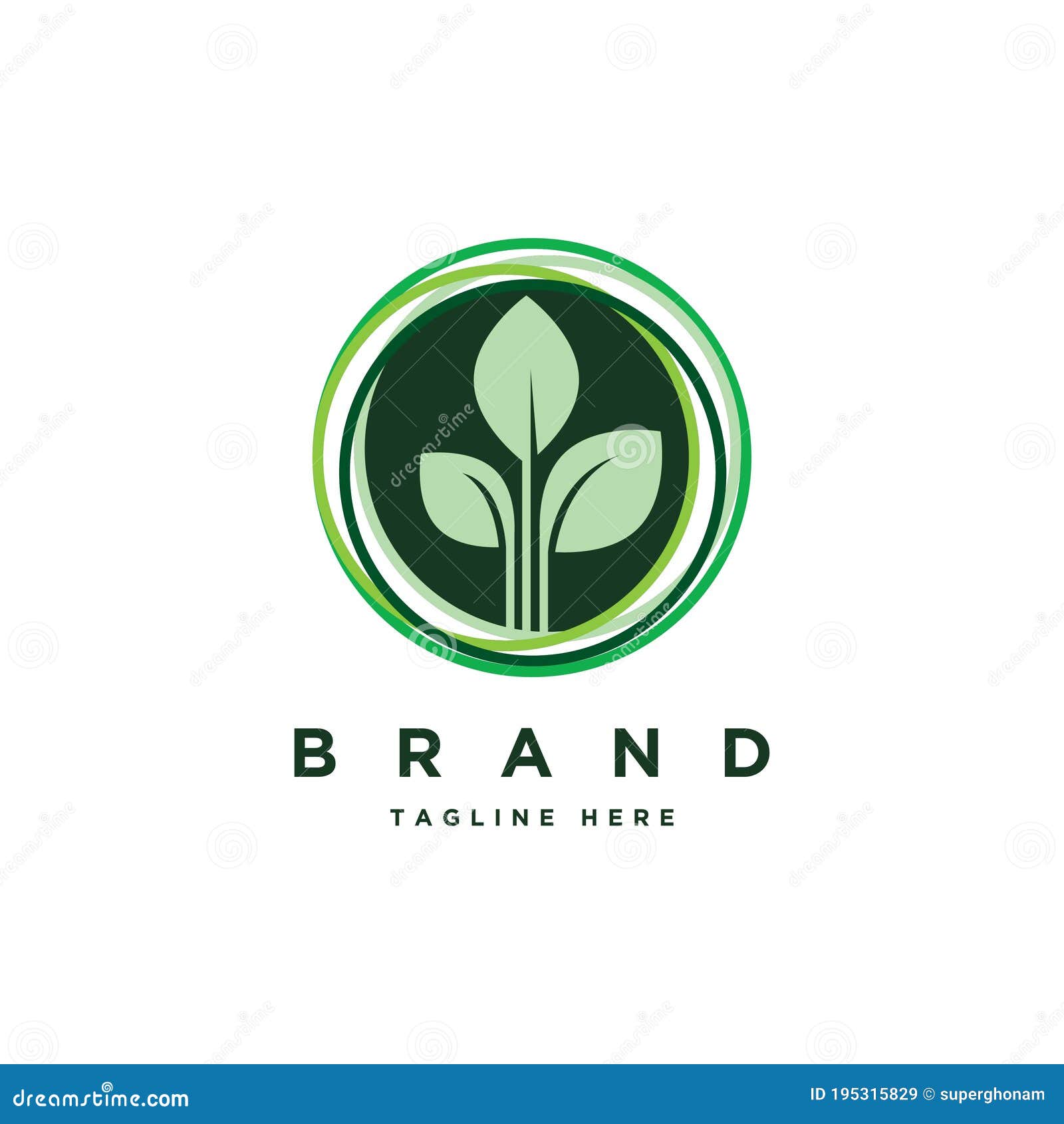 Leaf in the Circle Logo Design Template Stock Vector - Illustration of ...