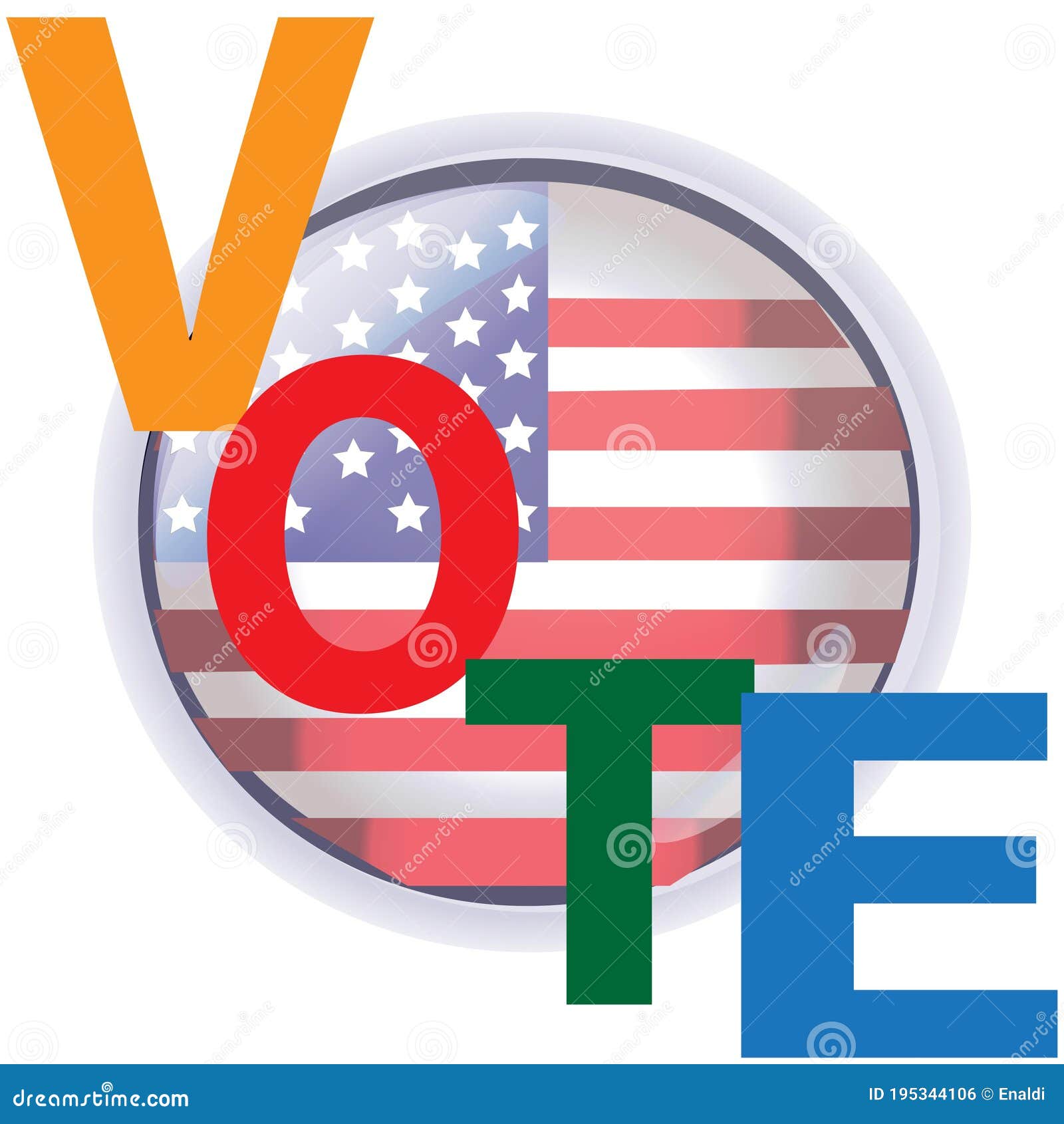 Vote Sign and Badge of America Election Day Stock Vector - Illustration ...