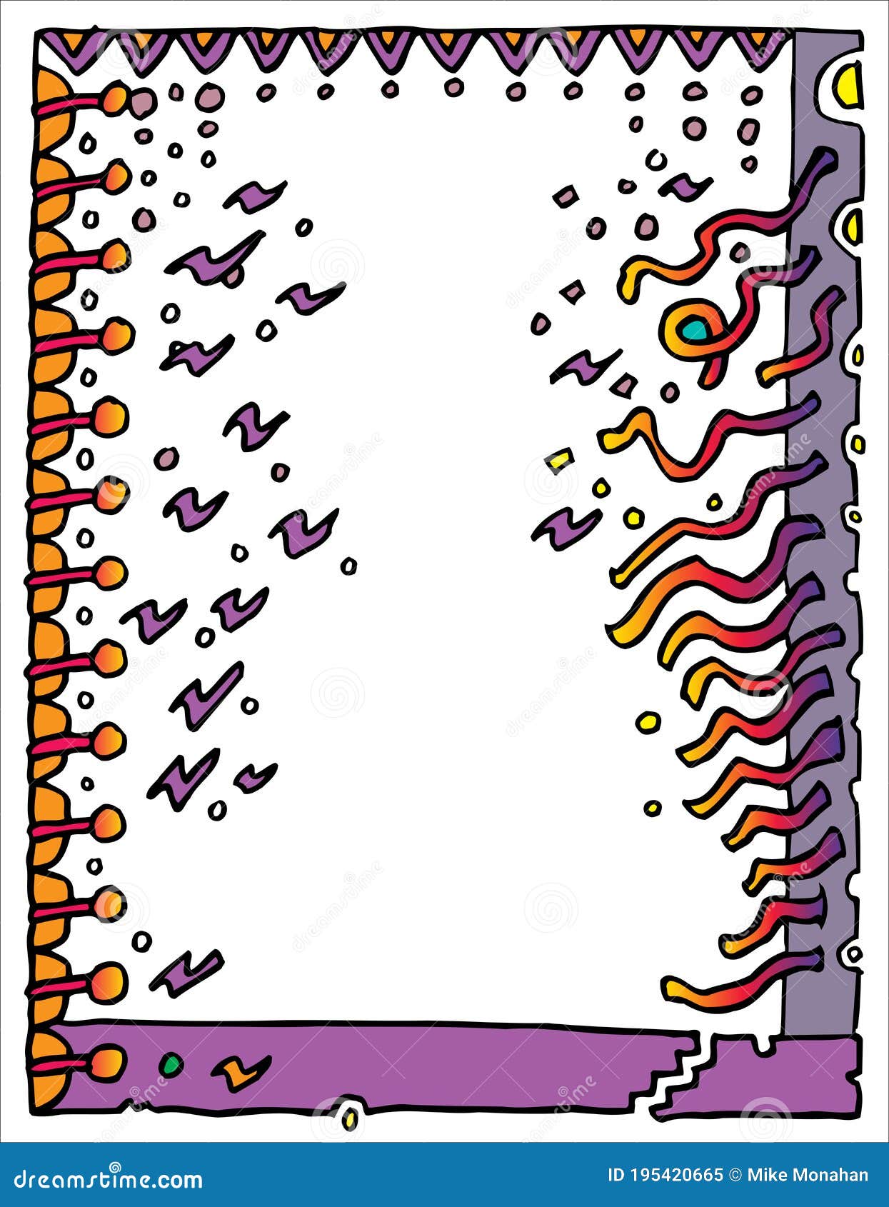 A Funky, Grungy Hand Drawn Border. Stock Vector - Illustration of ...