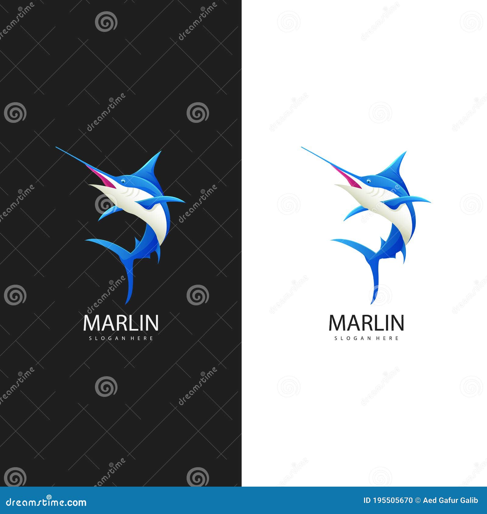 Marlin Fish Logo. Modern Simple Design Stock Vector - Illustration of ...