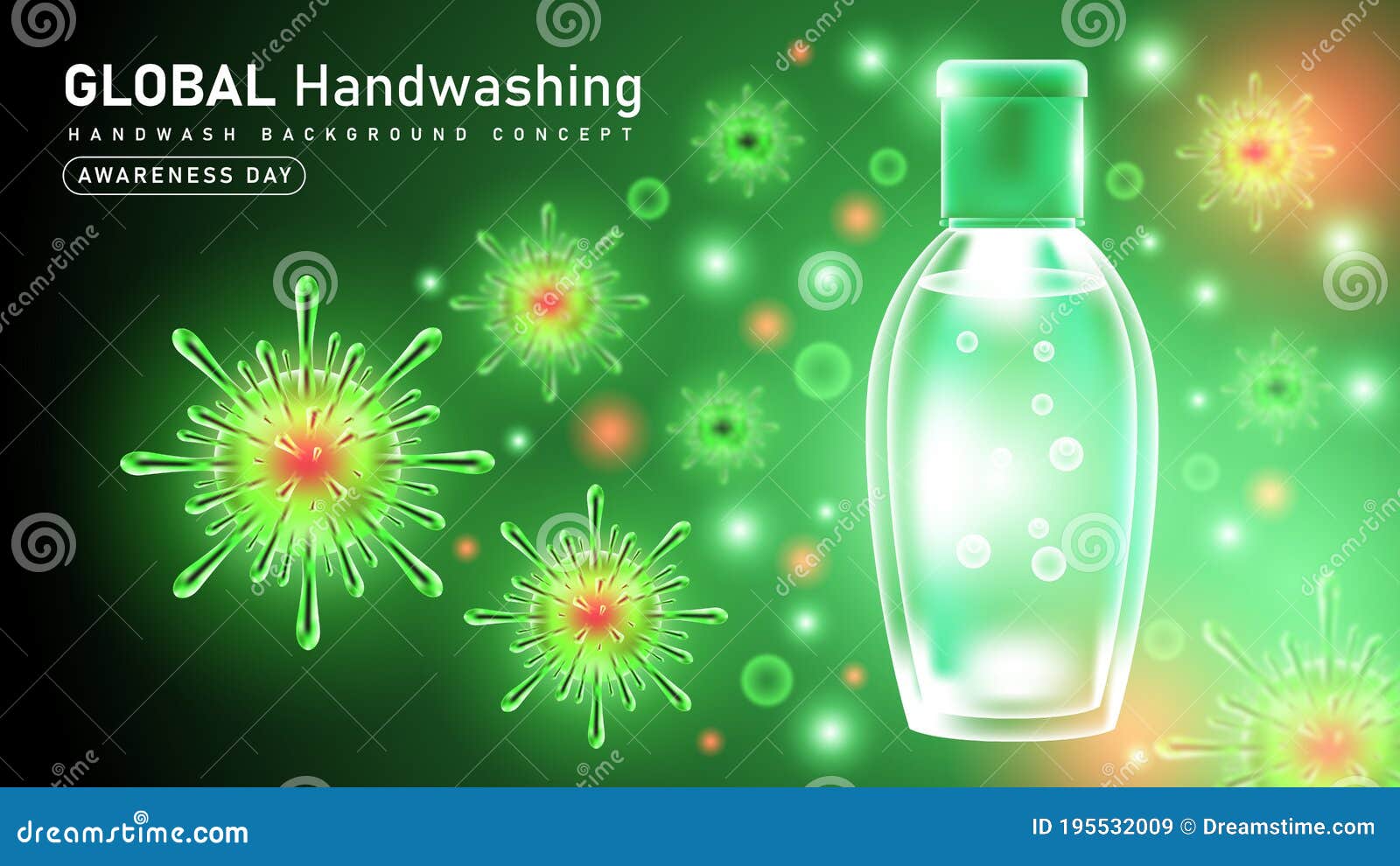 Global Handwashing Background with Green Mood Stock Vector ...