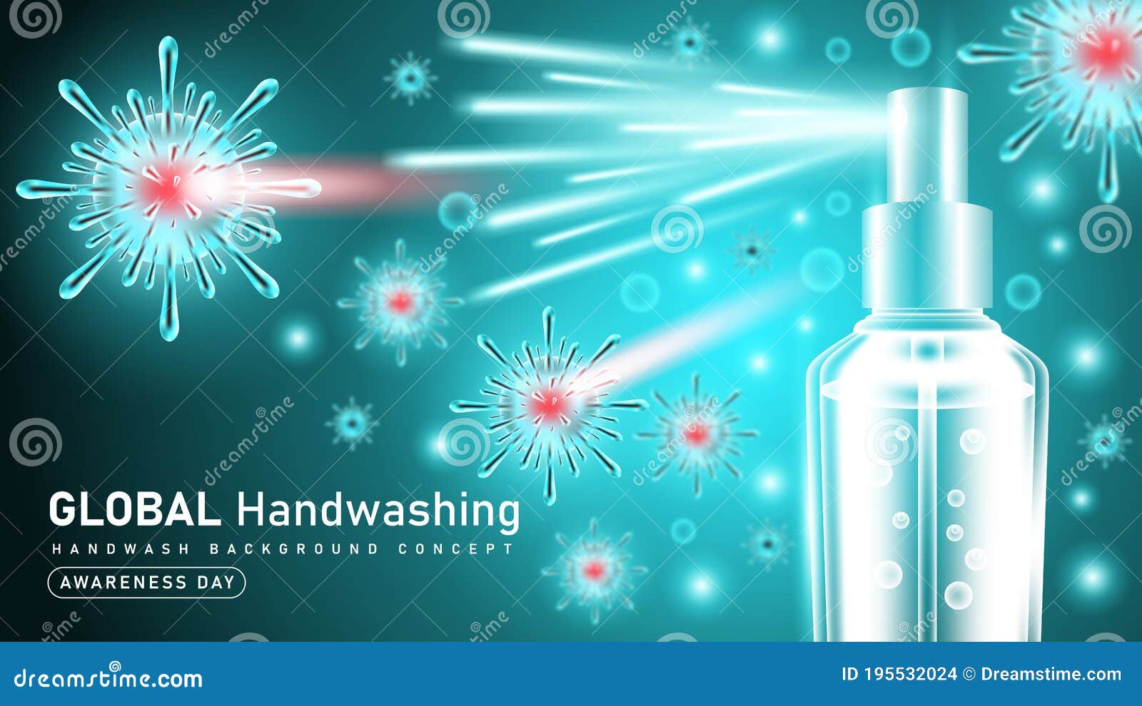 Global Handwashing Background with Blue Mood Stock Vector ...