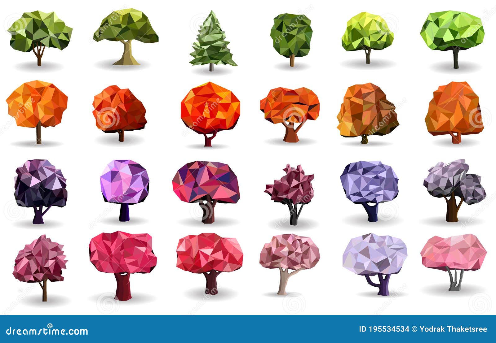 Tree polygon set vector stock vector. Illustration of gaming - 195534534