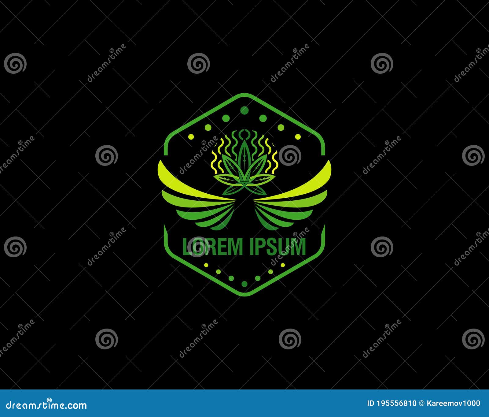 Wings, Cannabis Leaf and Smoke Logo Design Stock Vector - Illustration ...