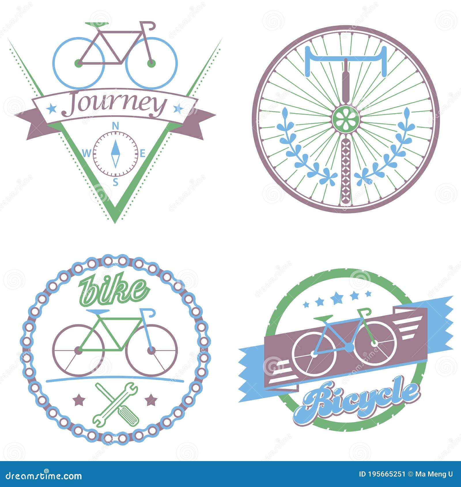 Bicycle Set Of Labels, Badges, Logos Etc. Stock Image | CartoonDealer ...