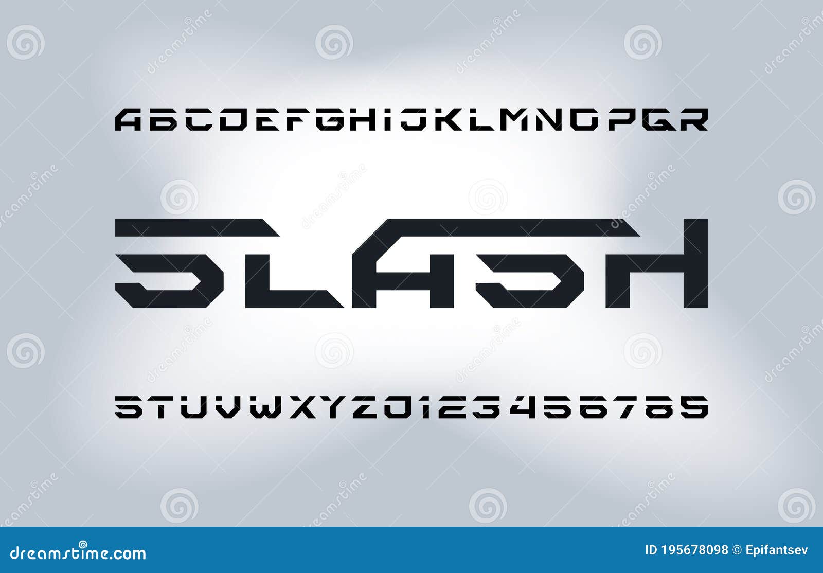 Slash Alphabet Font. Geometric Letters And Numbers. Vector Illustration ...