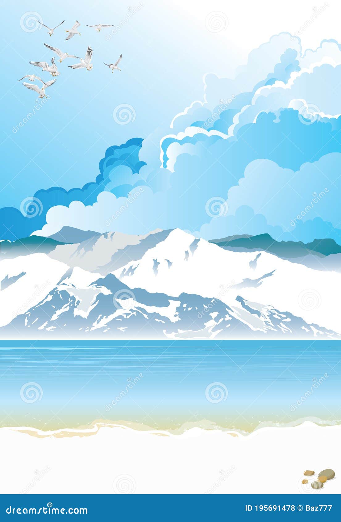 Picturesque Arctic Landscape Stock Vector - Illustration of aquatic ...