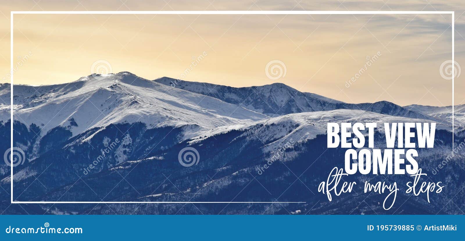 Best View Comes after Many Steps. View from the Top of the Mountain ...