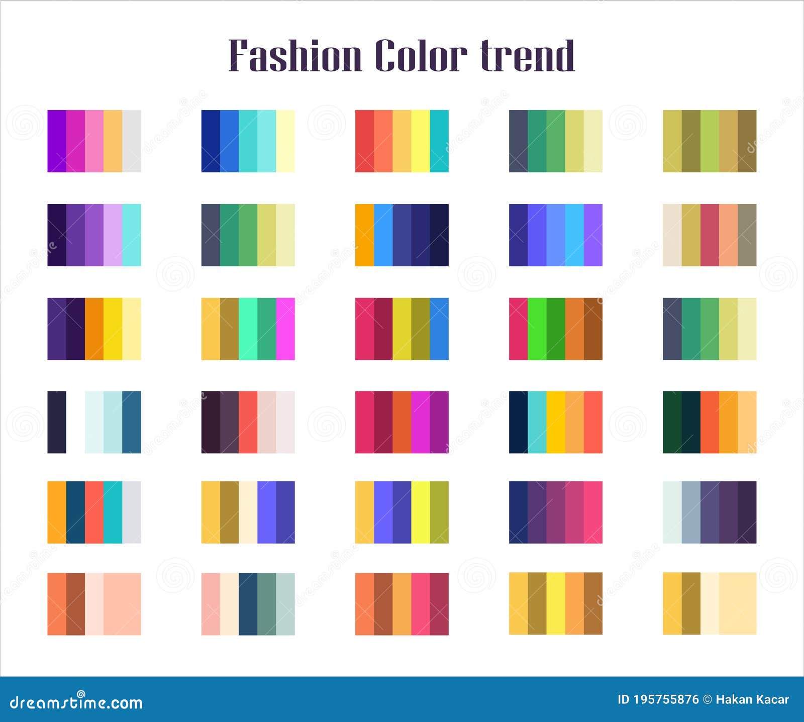 Fashion Color Trend. Color Palette Swatches Vector Design Stock Vector ...