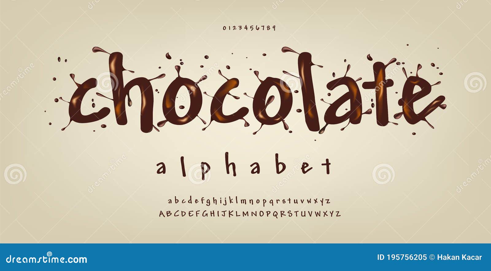 Chocolate Font Design. Sweet Food Packaging Font Stock Vector ...