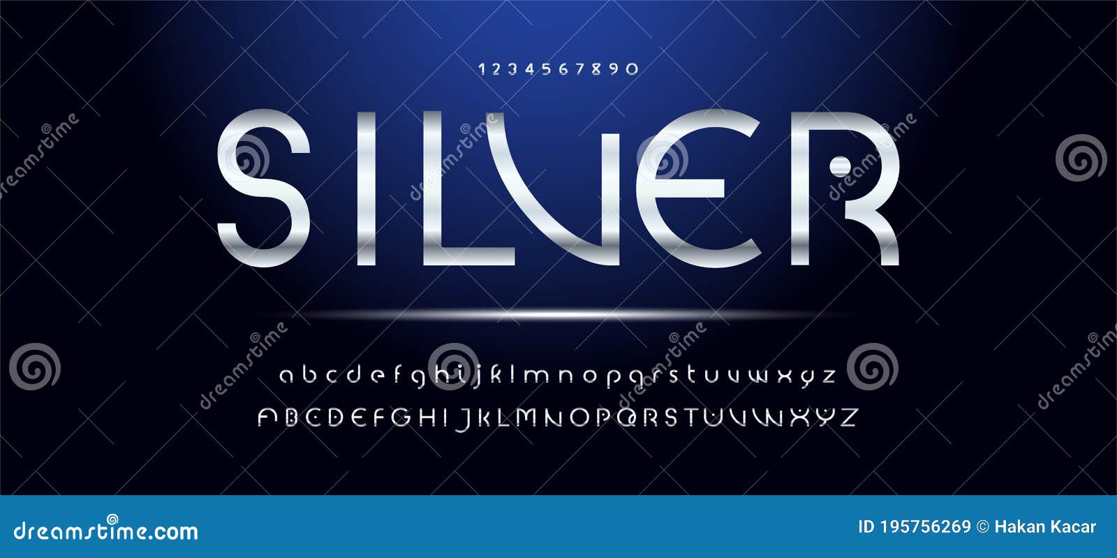 Set of Elegant Silver Colored Metal Chrome Alphabet Font. Stock Vector ...