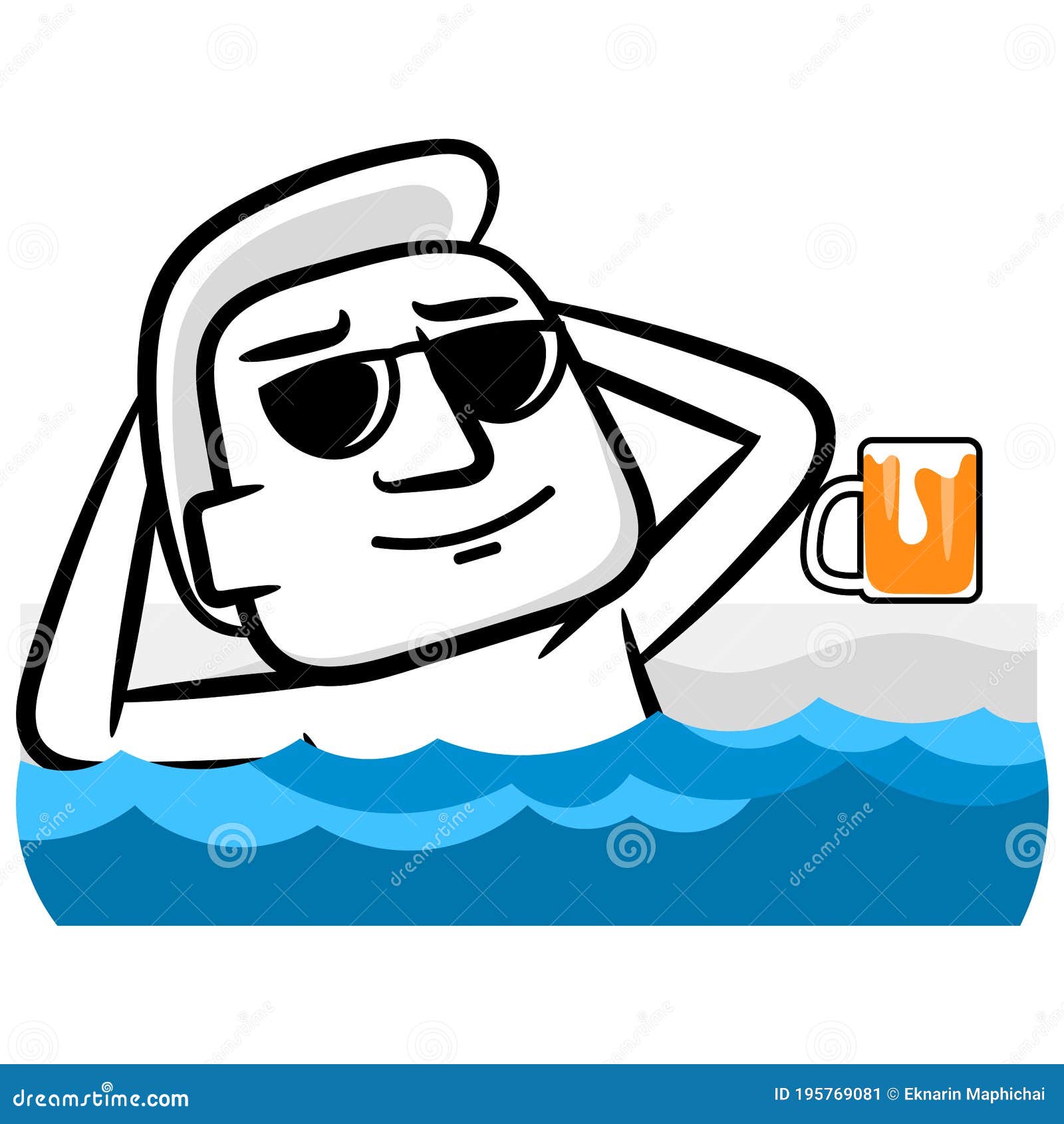 White Man Cartoon Relaxing Scene Stock Vector - Illustration of ...
