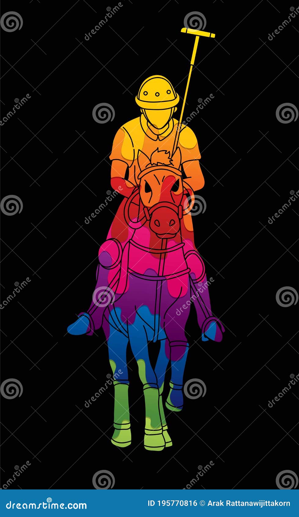 Polo Horse Player Action Sport Cartoon Graphic Vector. Stock Vector ...