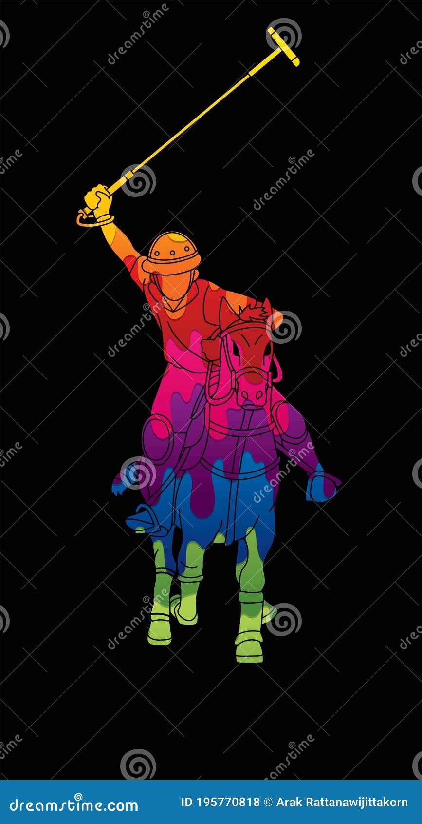 Polo Horse Player Action Sport Cartoon Graphic Vector. Stock Vector ...