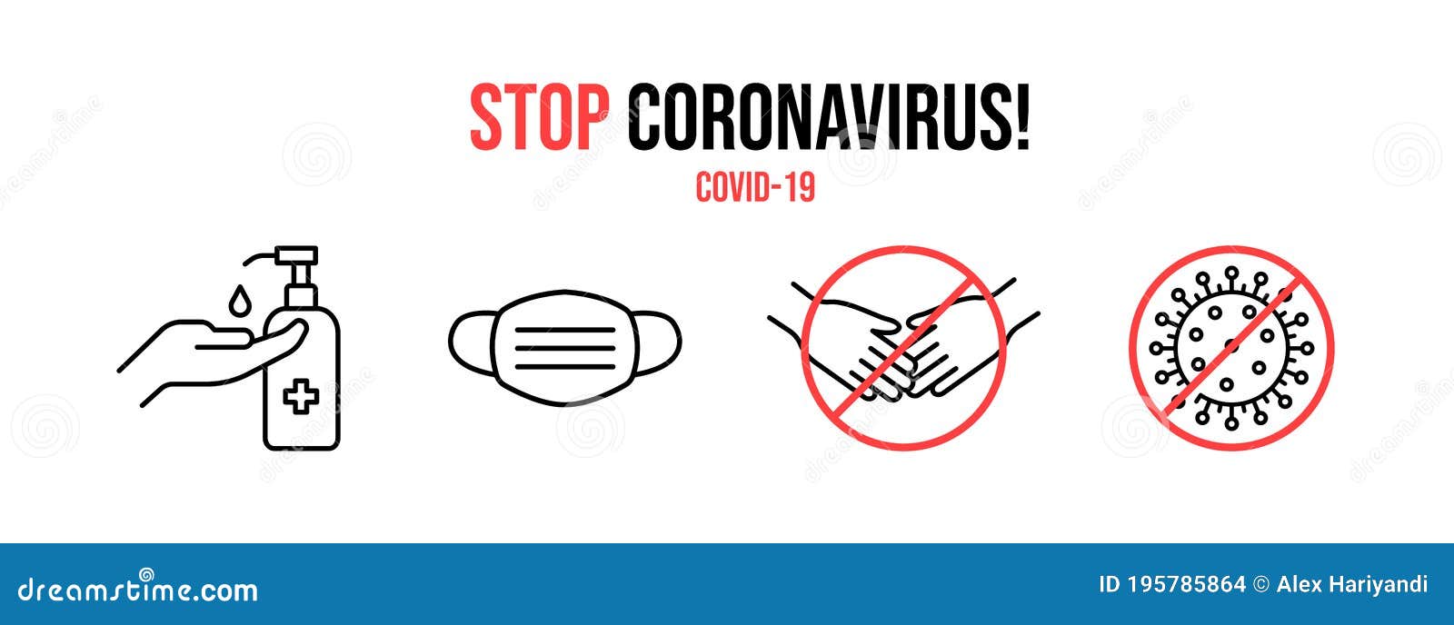 Coronavirus Preventive Signs on a White Background Stock Vector ...