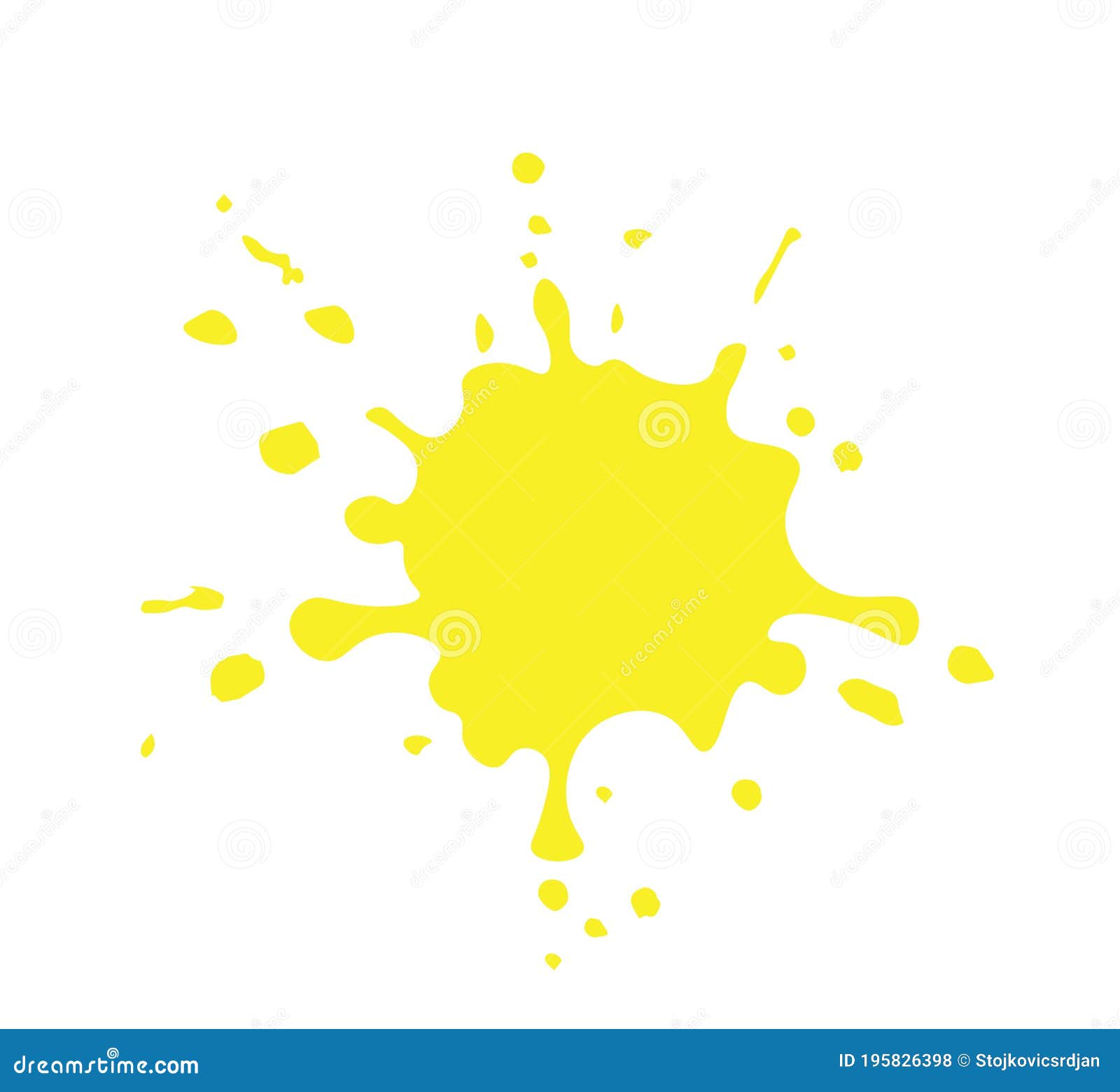 Yellow paint splash stock vector. Illustration of dirt - 195826398