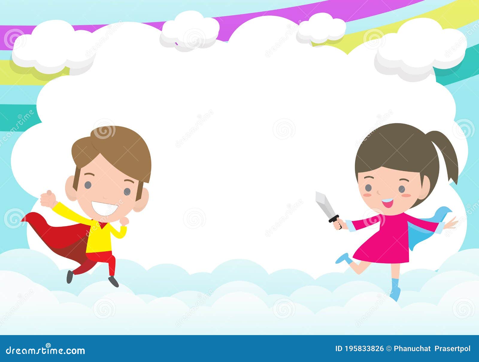 Superhero Kids Advertising Background,Template for Advertising Brochure ...