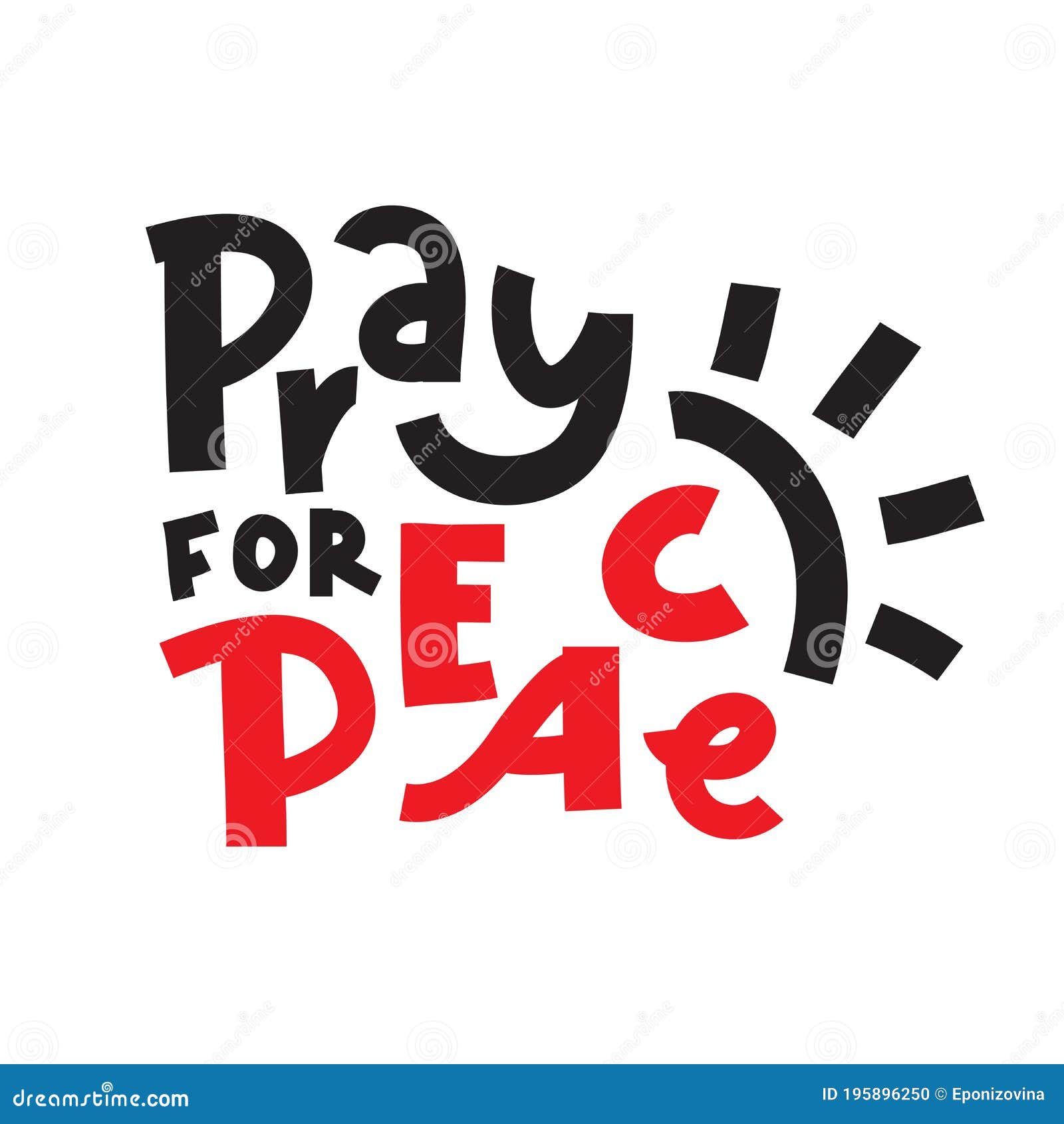Pray For Peace - Inspire Motivational Religious Quote. Hand Drawn ...