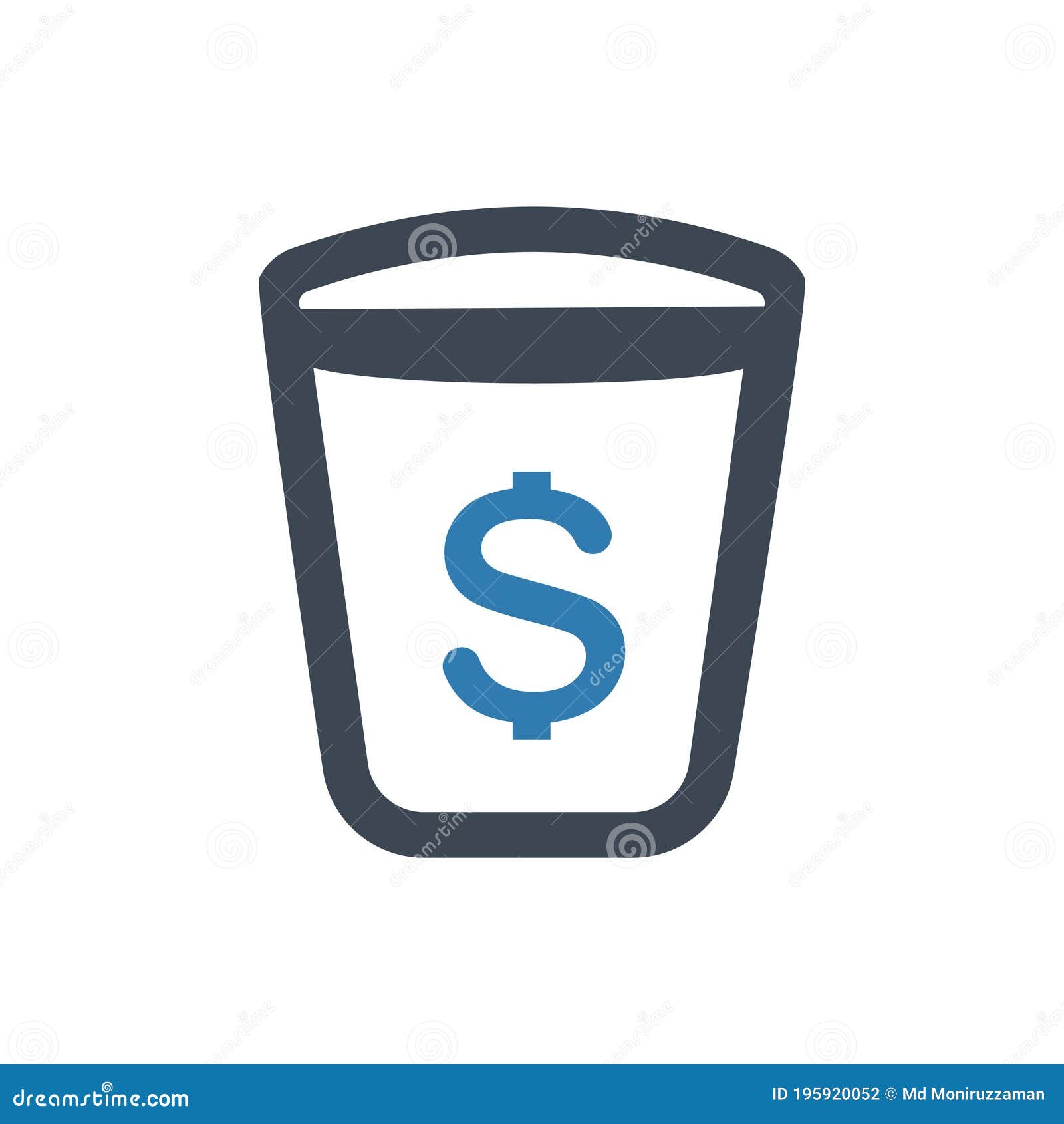 Capital, Money Waste, Basket, Recycle Bin, Waste Bin, Icon Vector ...