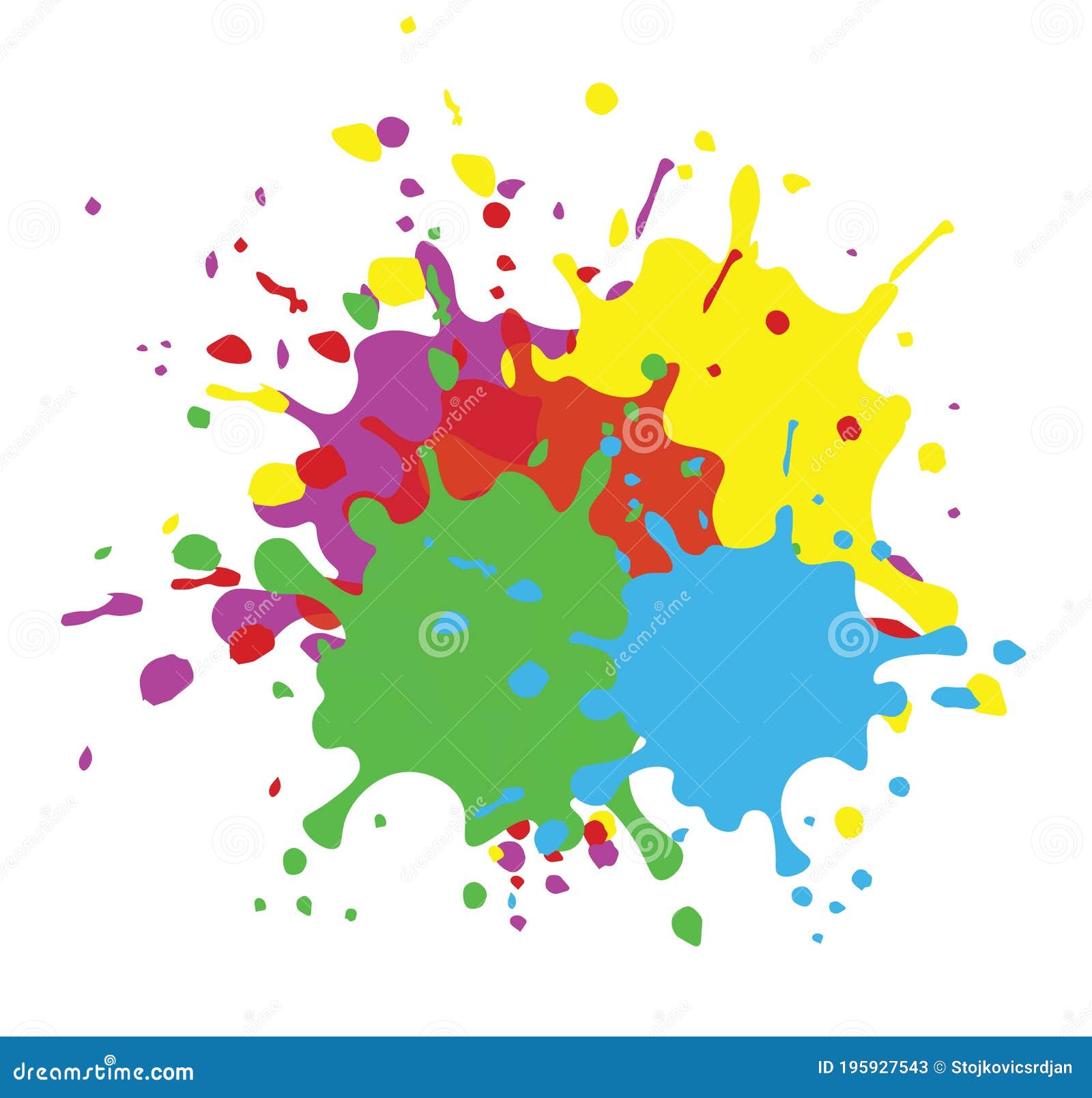 Various colors splash stock vector. Illustration of decorative - 195927543