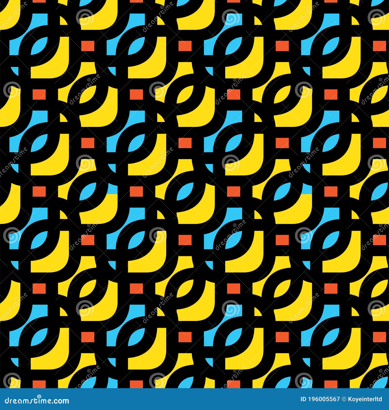 Abstract Playful Geometric Seamless Pattern Stock Illustration ...