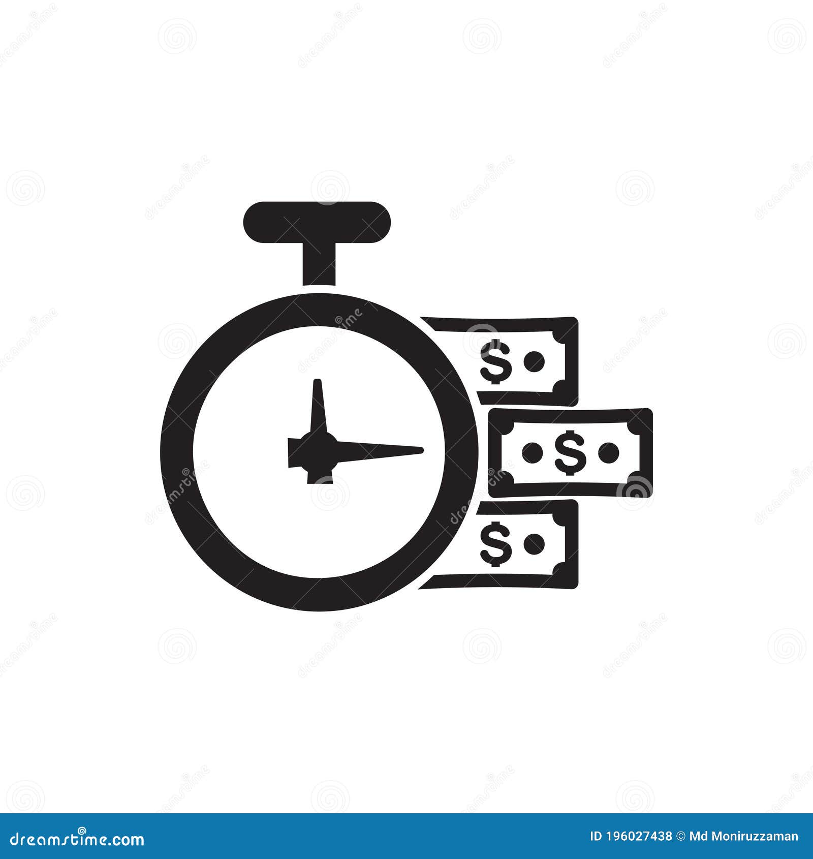 Earnings Time Loan Payment Income Icon Vector Illustration Stock ...