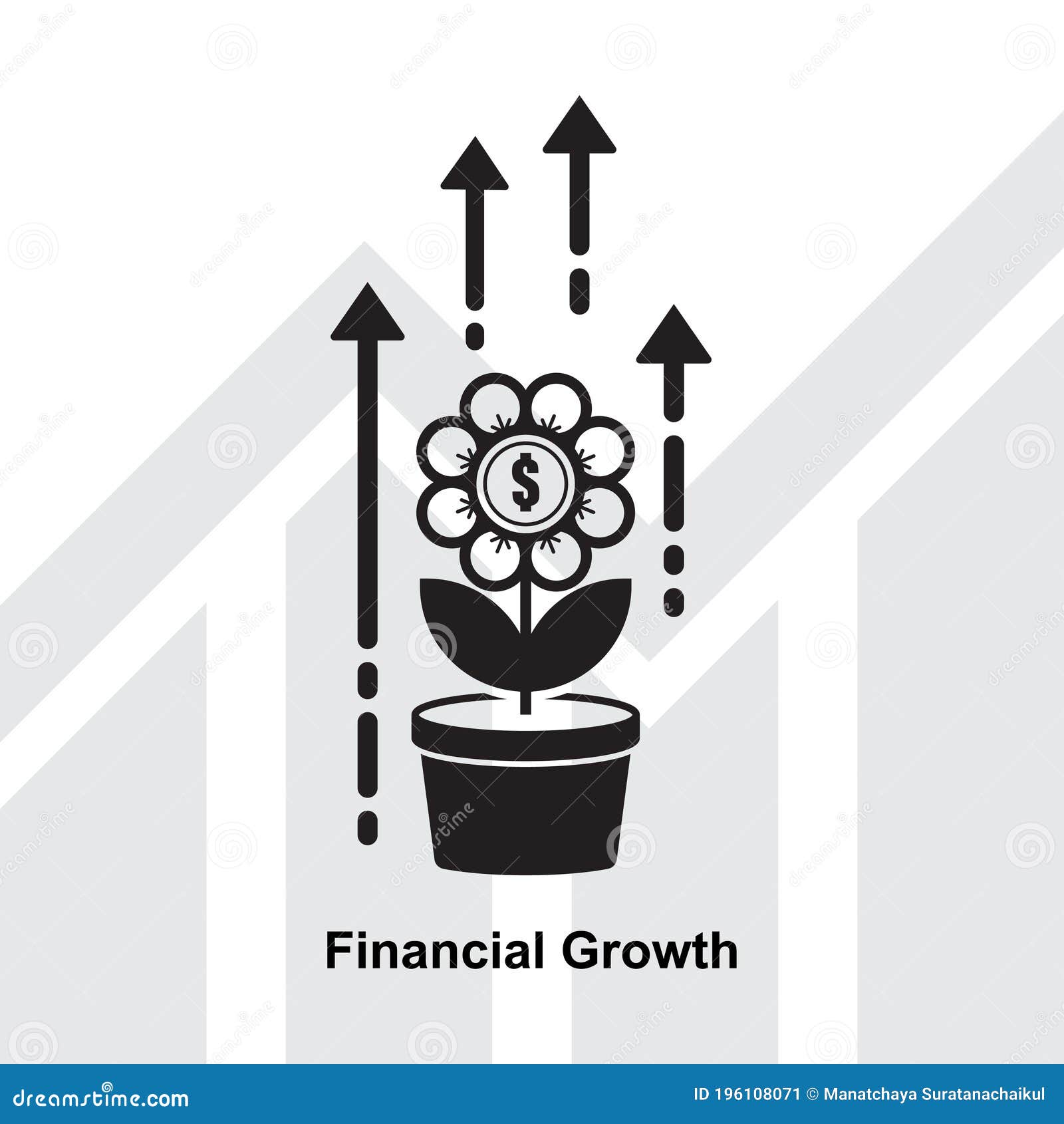 Financial growth icon stock vector. Illustration of plant - 196108071
