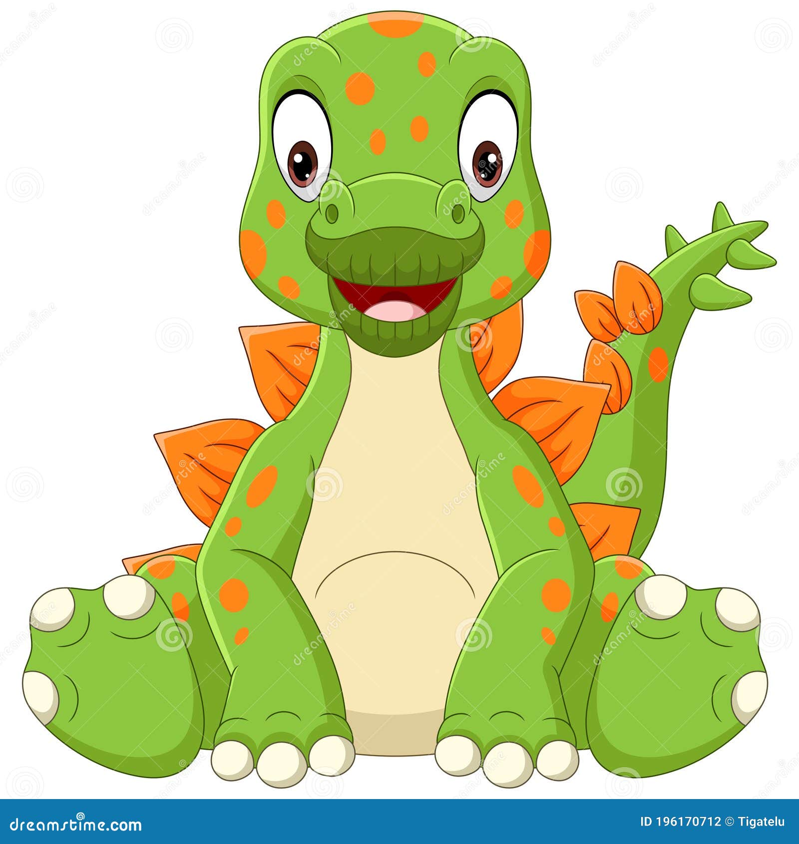 Dinosaur Sitting At The Computer. Cartoon Drawing. Royalty-Free Stock ...