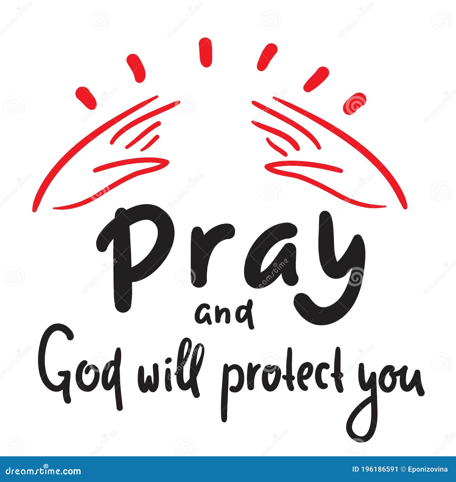 Pray and God Will Protect You Stock Vector - Illustration of graphic ...