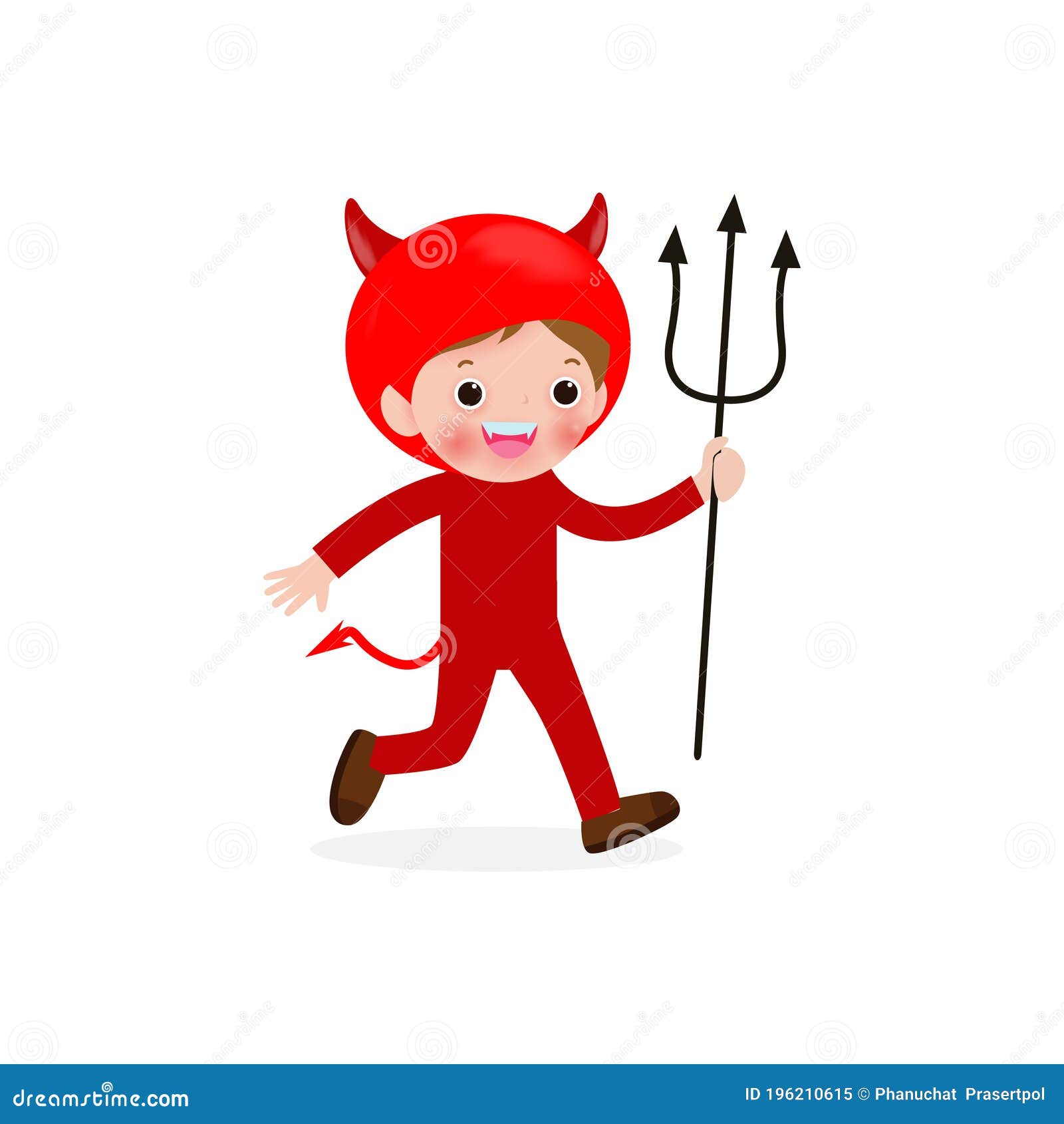 Happy Halloween. Cute Little Red Devil Demon, Children in Halloween ...