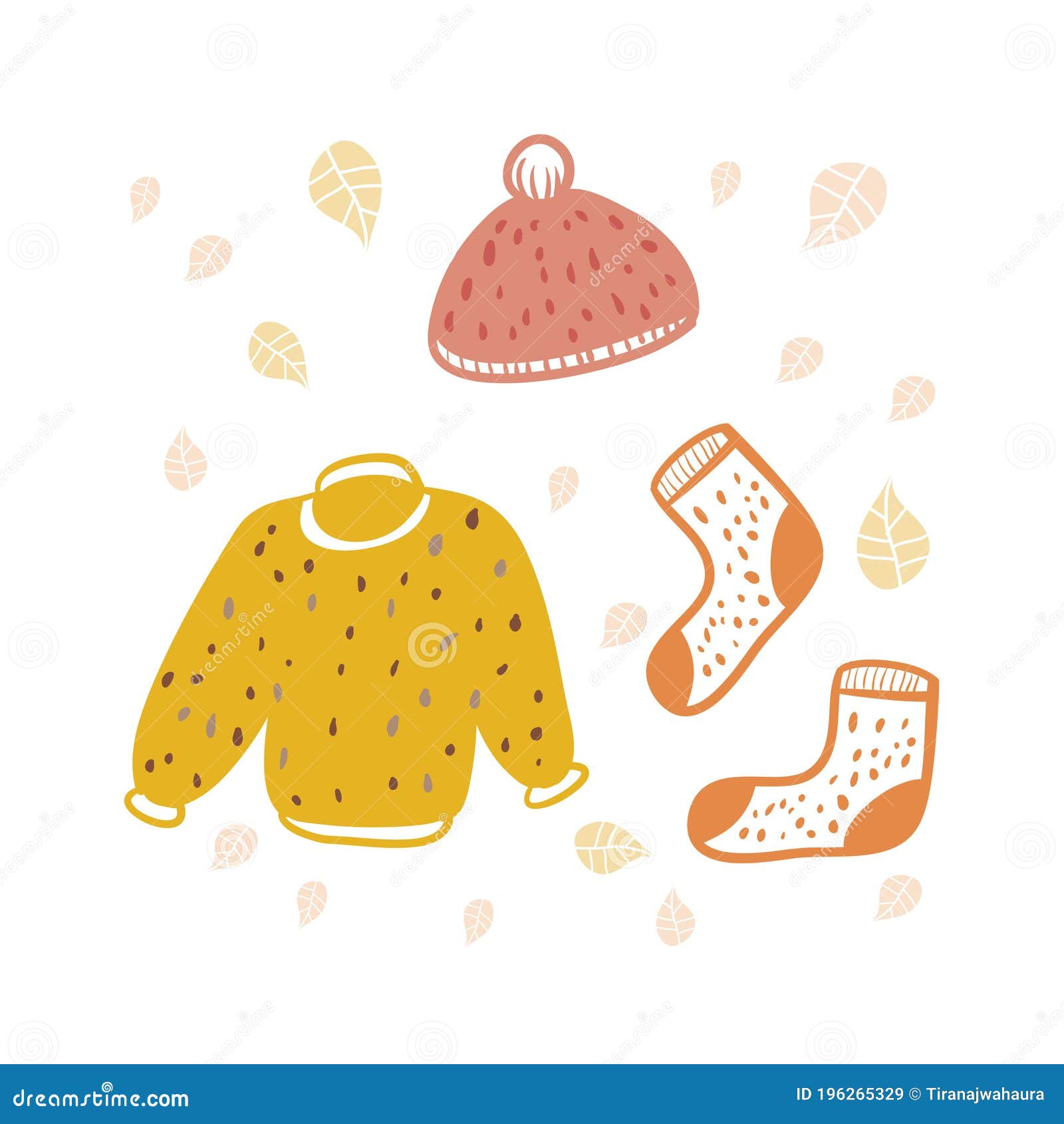 Set of Autumn Cloth Vector Illustration Stock Vector - Illustration of ...