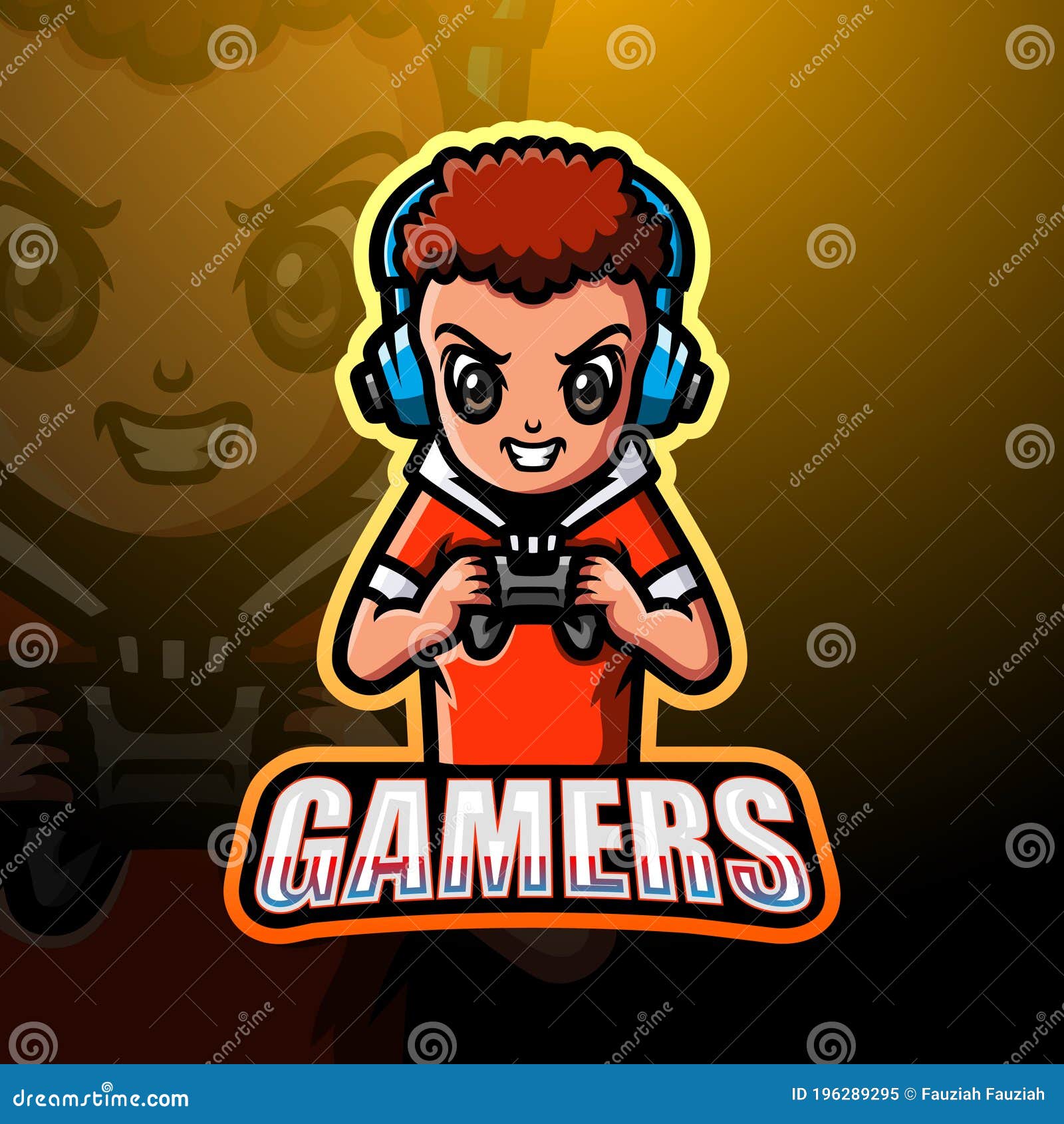 Gamer Boy Mascot Esport Logo Design Stock Vector - Illustration of ...