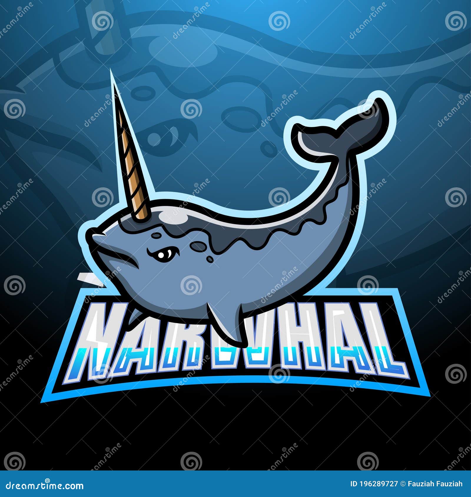 Angry Narwhal Mascot Vector Illustration | CartoonDealer.com #117177426
