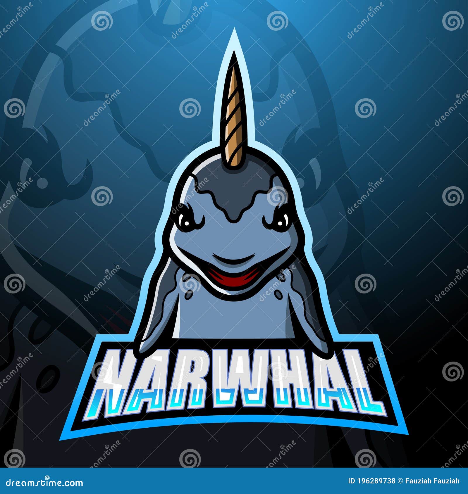 Angry Narwhal Mascot Vector Illustration | CartoonDealer.com #117177426