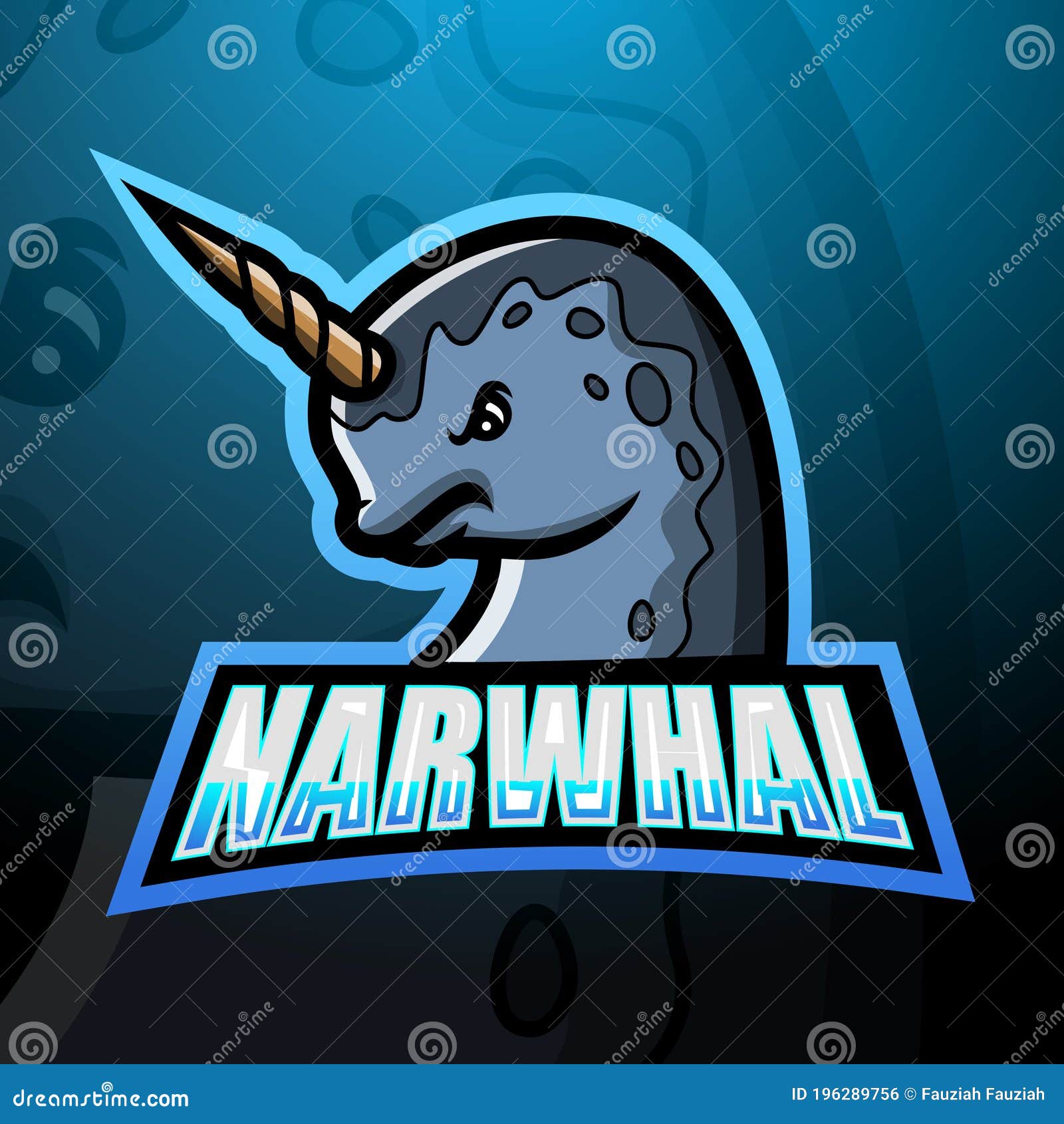 Angry Narwhal Mascot Vector Illustration | CartoonDealer.com #117177426