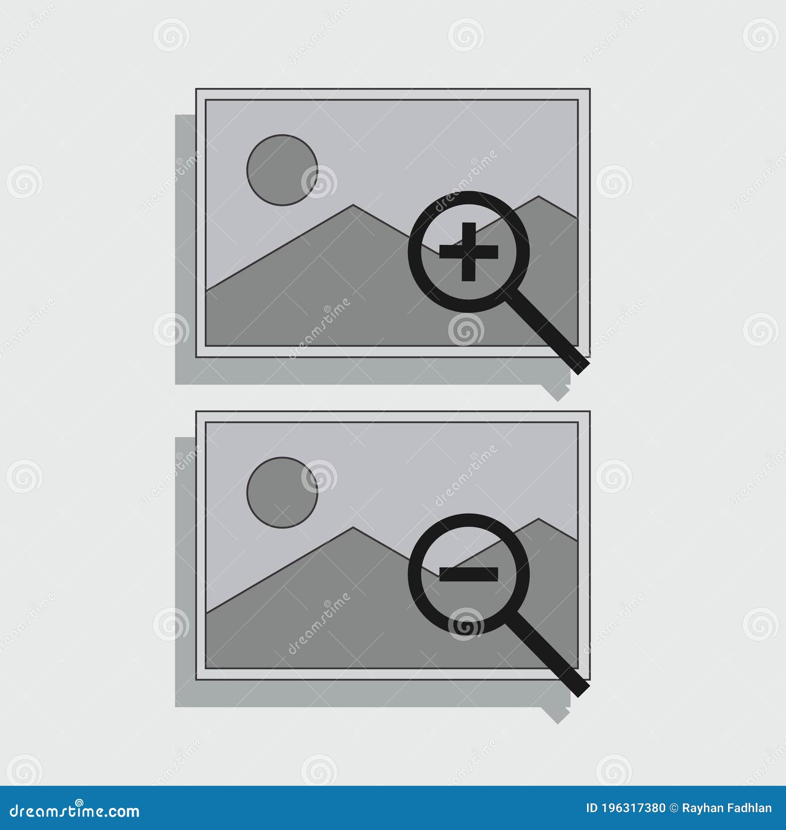 Zoom in and Zoom Out the Image Stock Vector - Illustration of ...