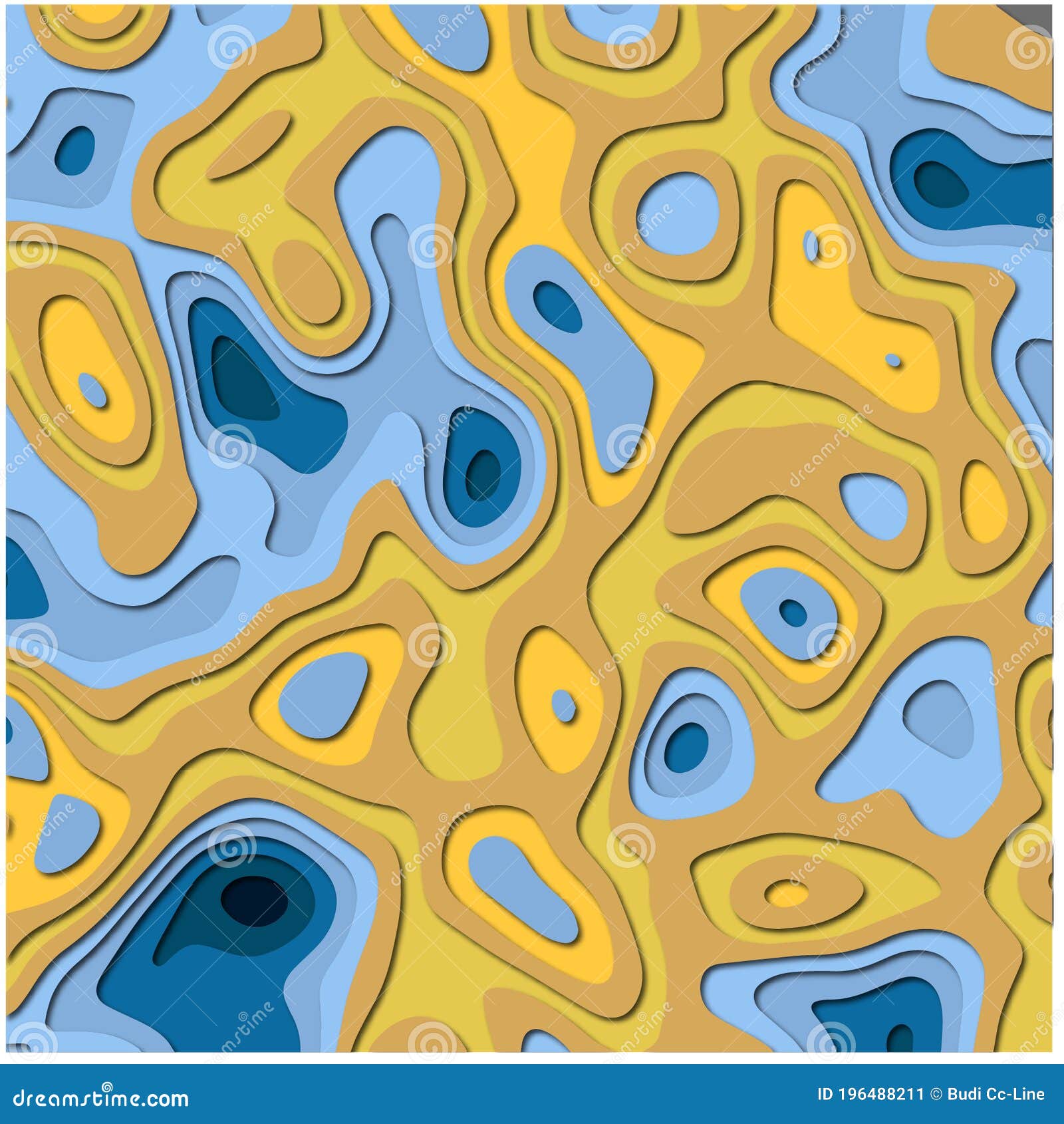 Print 3D Abstract Background Blue and Yellow Color Stock Illustration ...
