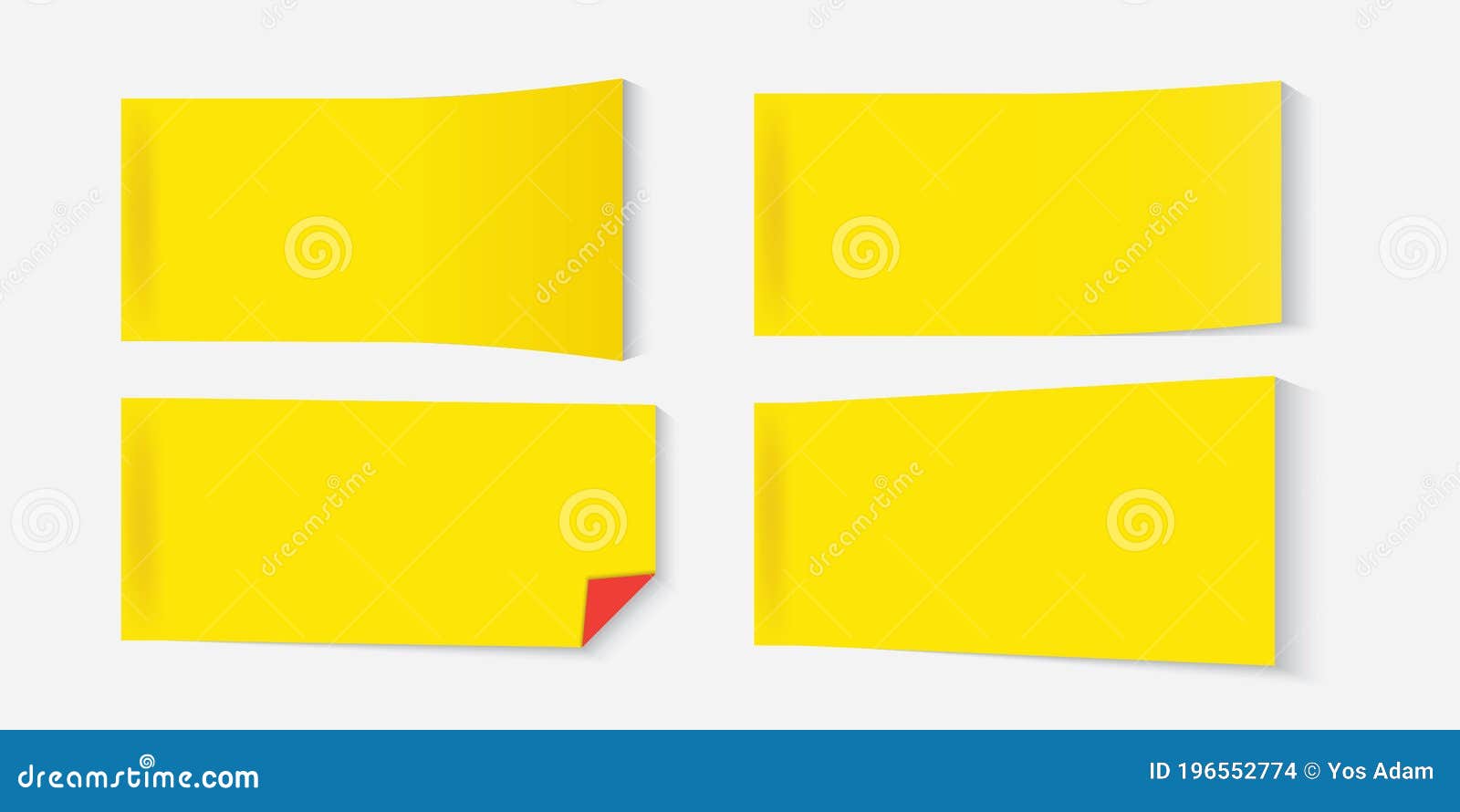Yellow Sticky Notes Sets Vector Illustration Stock Vector ...