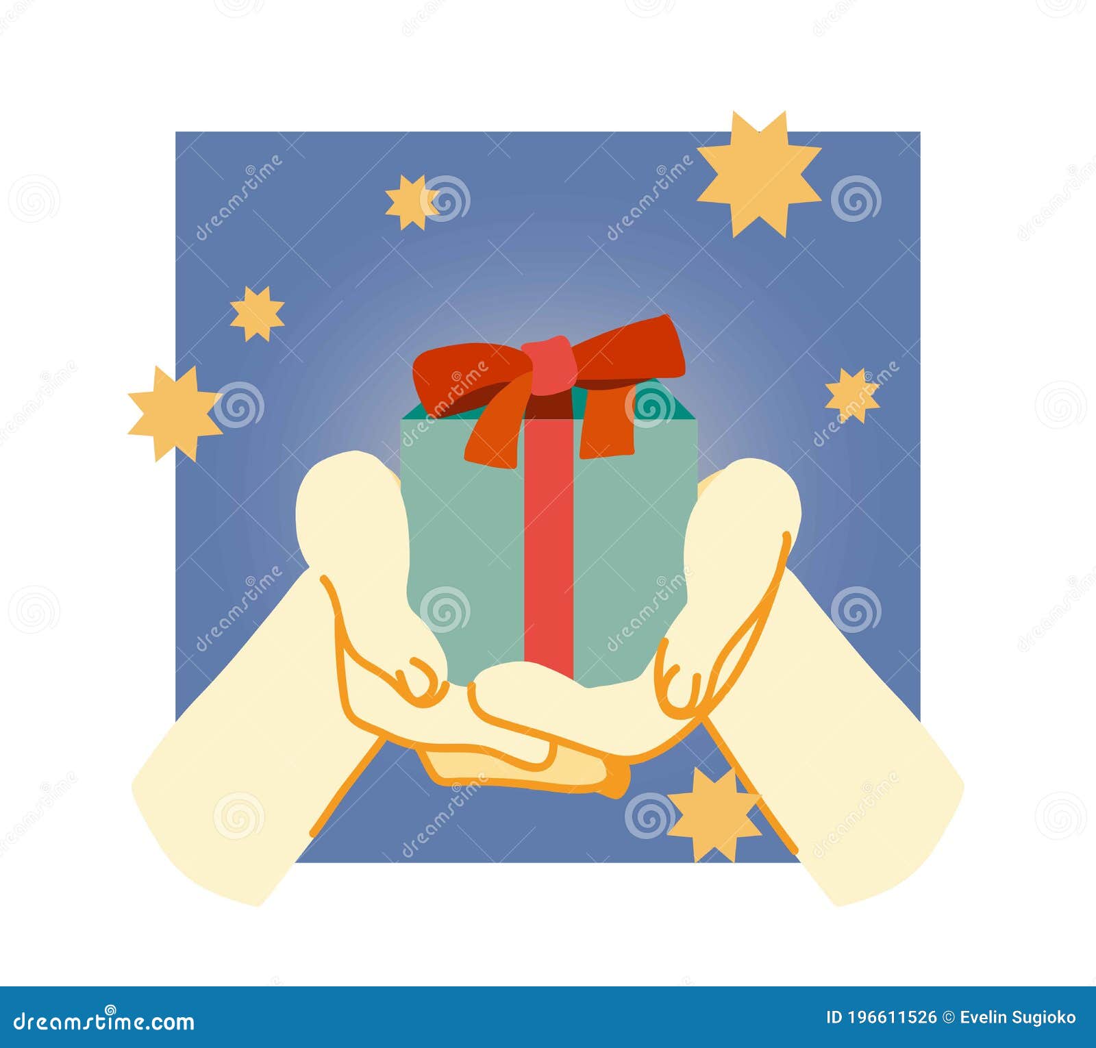 Gift Giving Hands Vector Graphic Illustration Background Stock Vector ...