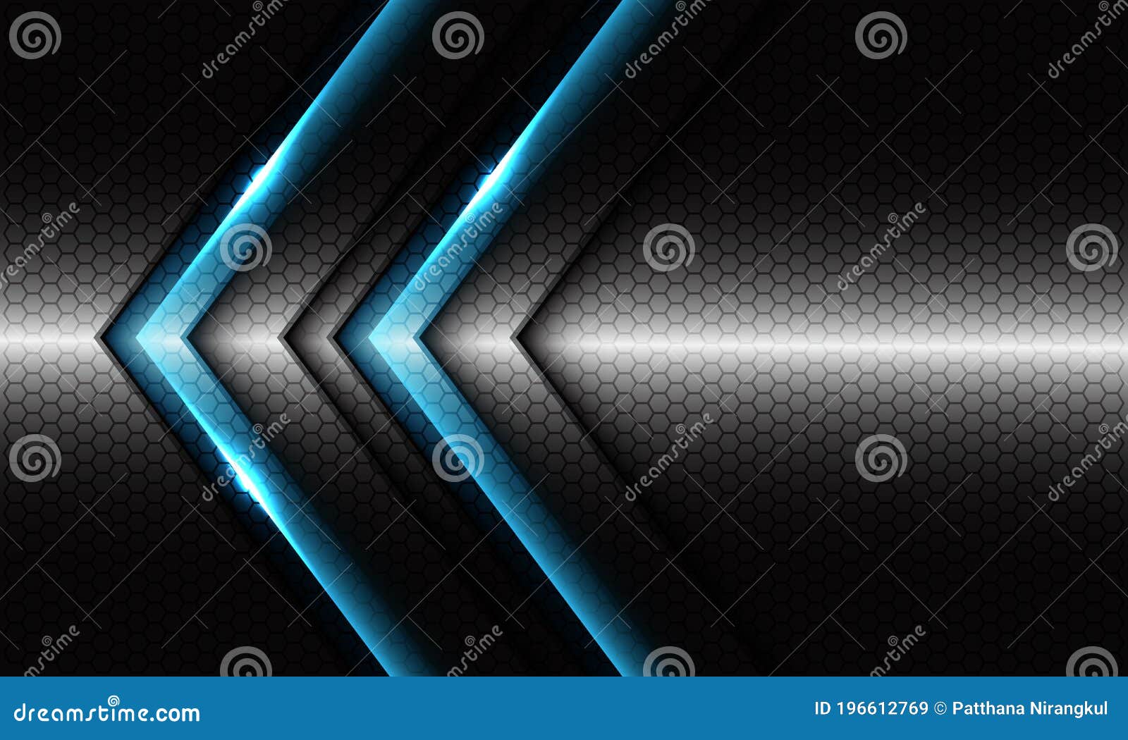 Abstract Twin Violet Curve Arrow Shadow Direction On Hexagon Mesh Pattern With Blank Space