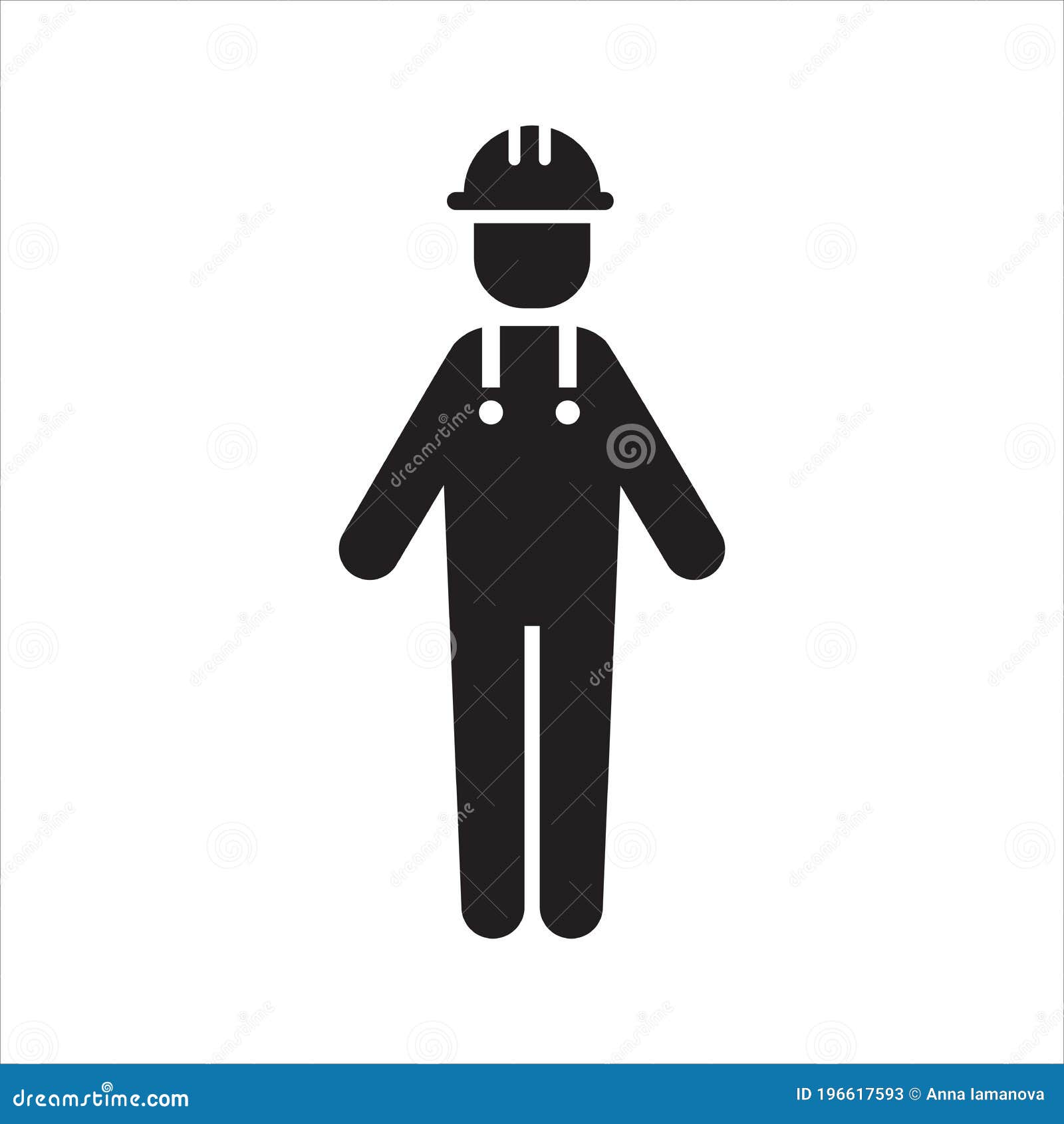 Worker Vector Icon with Helmet Stock Vector - Illustration of employee ...