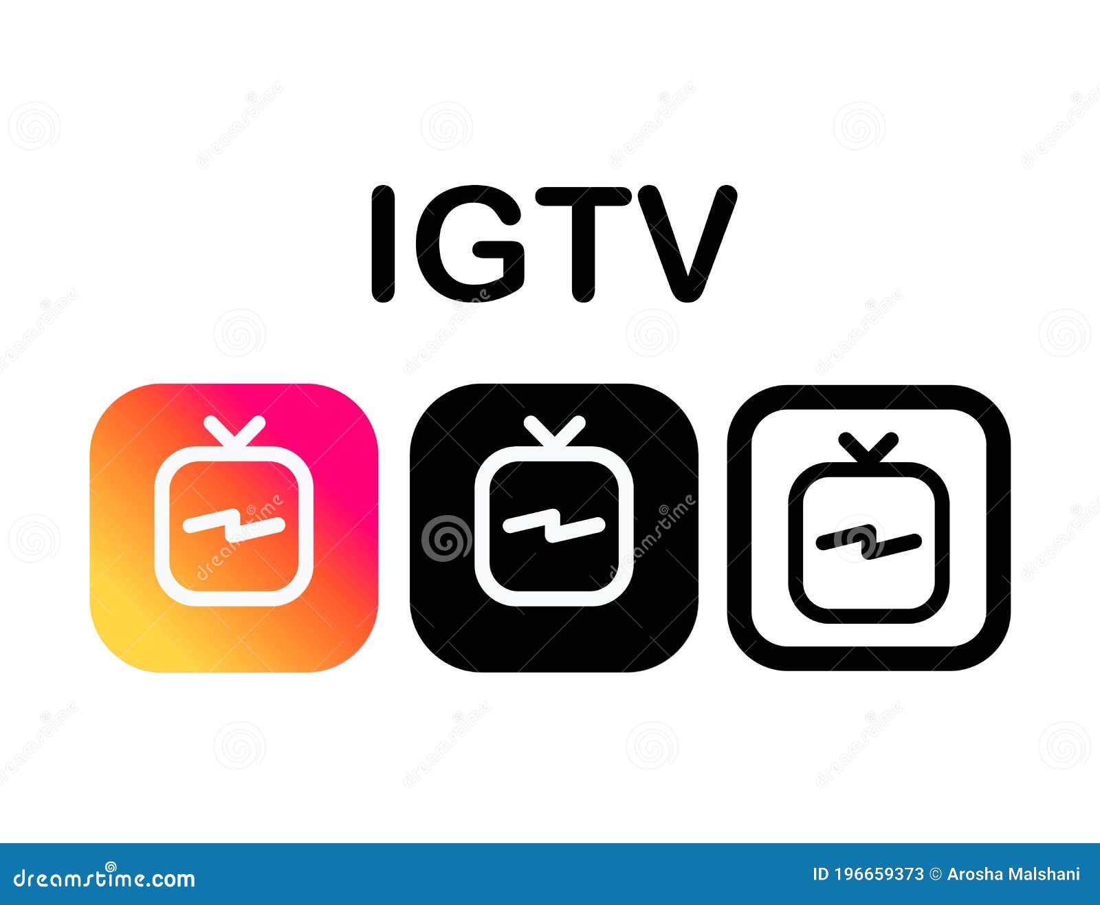 Instagram IGTV Square Logo Icons Printed on White Paper. Editorial ...