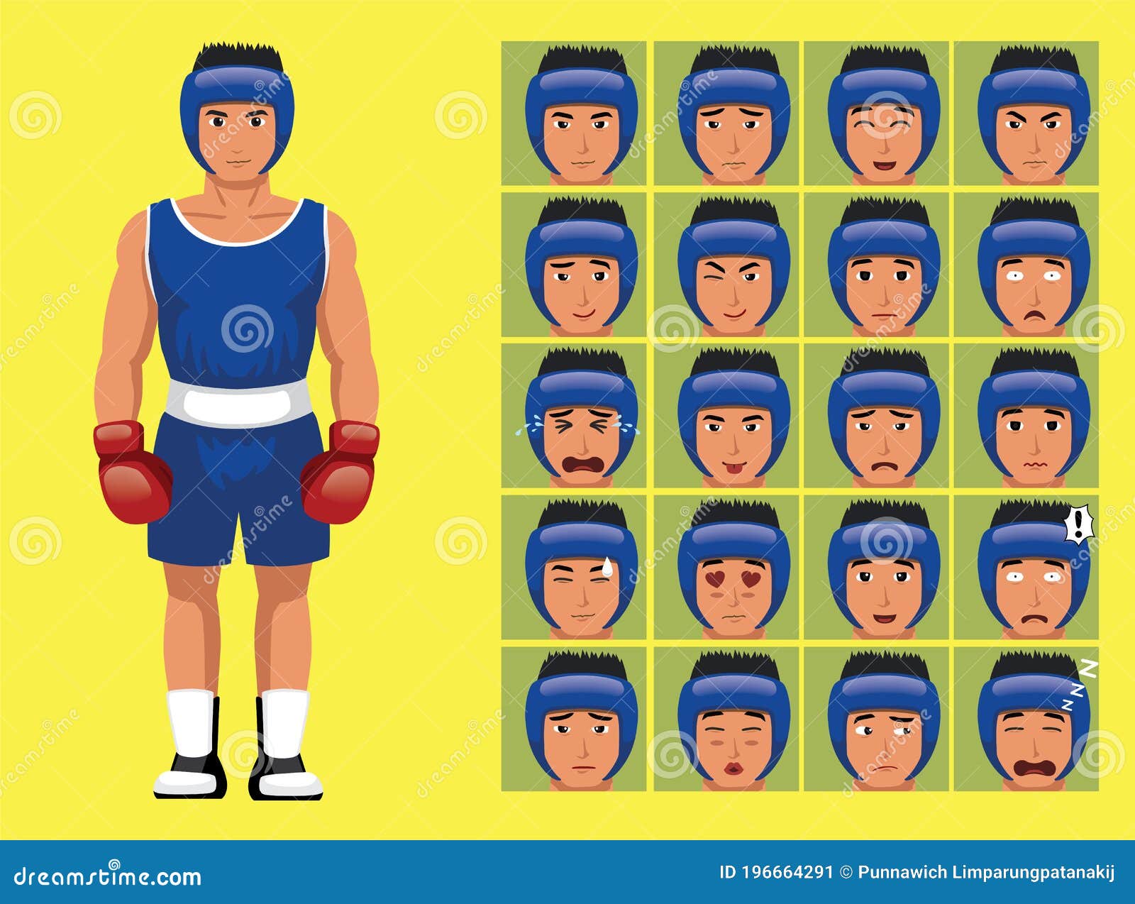 Emoji Boxer. Face Emoticon Smiley With Fists Vector Illustration ...