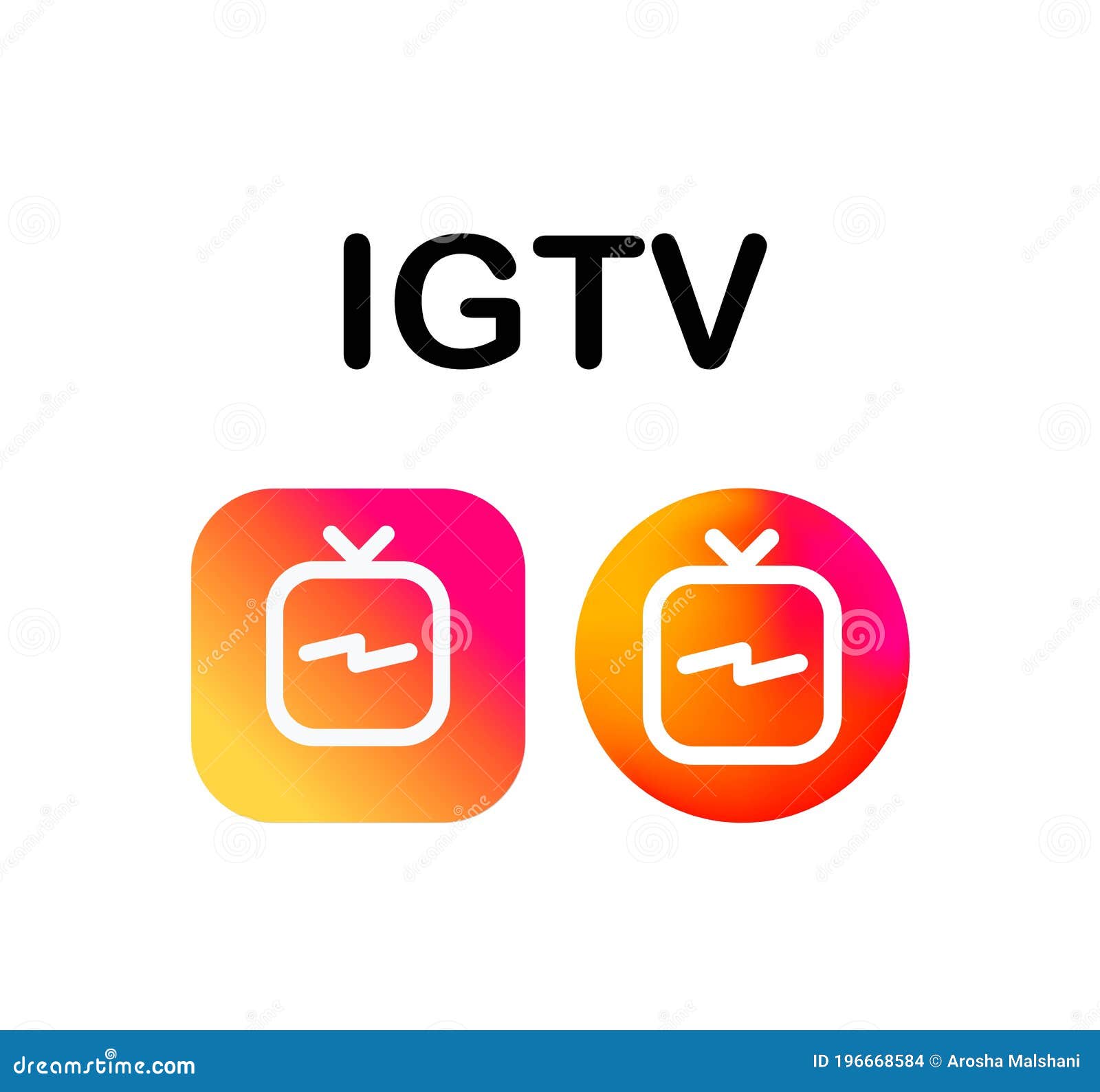 Instagram IGTV Round and Square Logo Icons Printed on White Paper ...