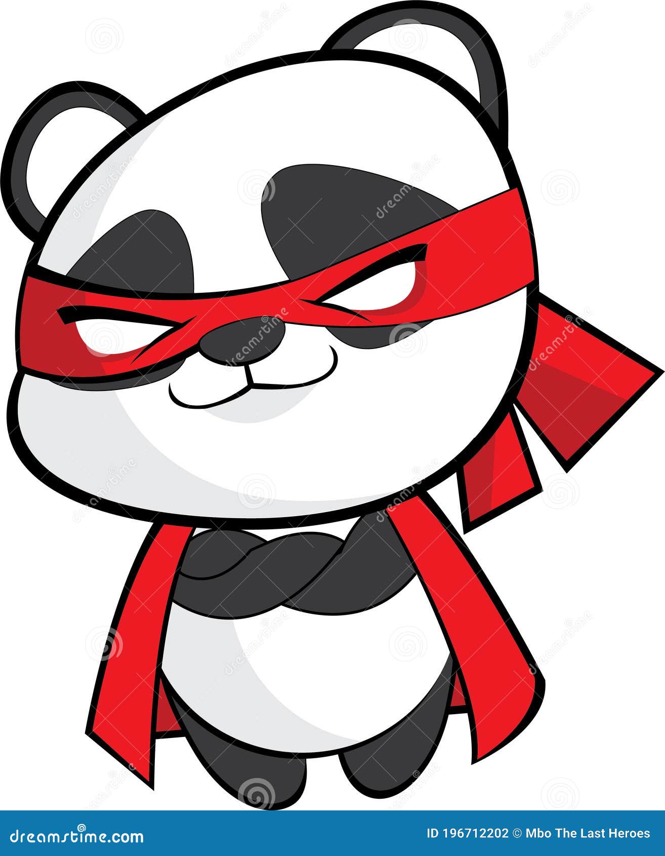 Super Cute Panda Man Use Red Costume Superhero Stock Vector ...