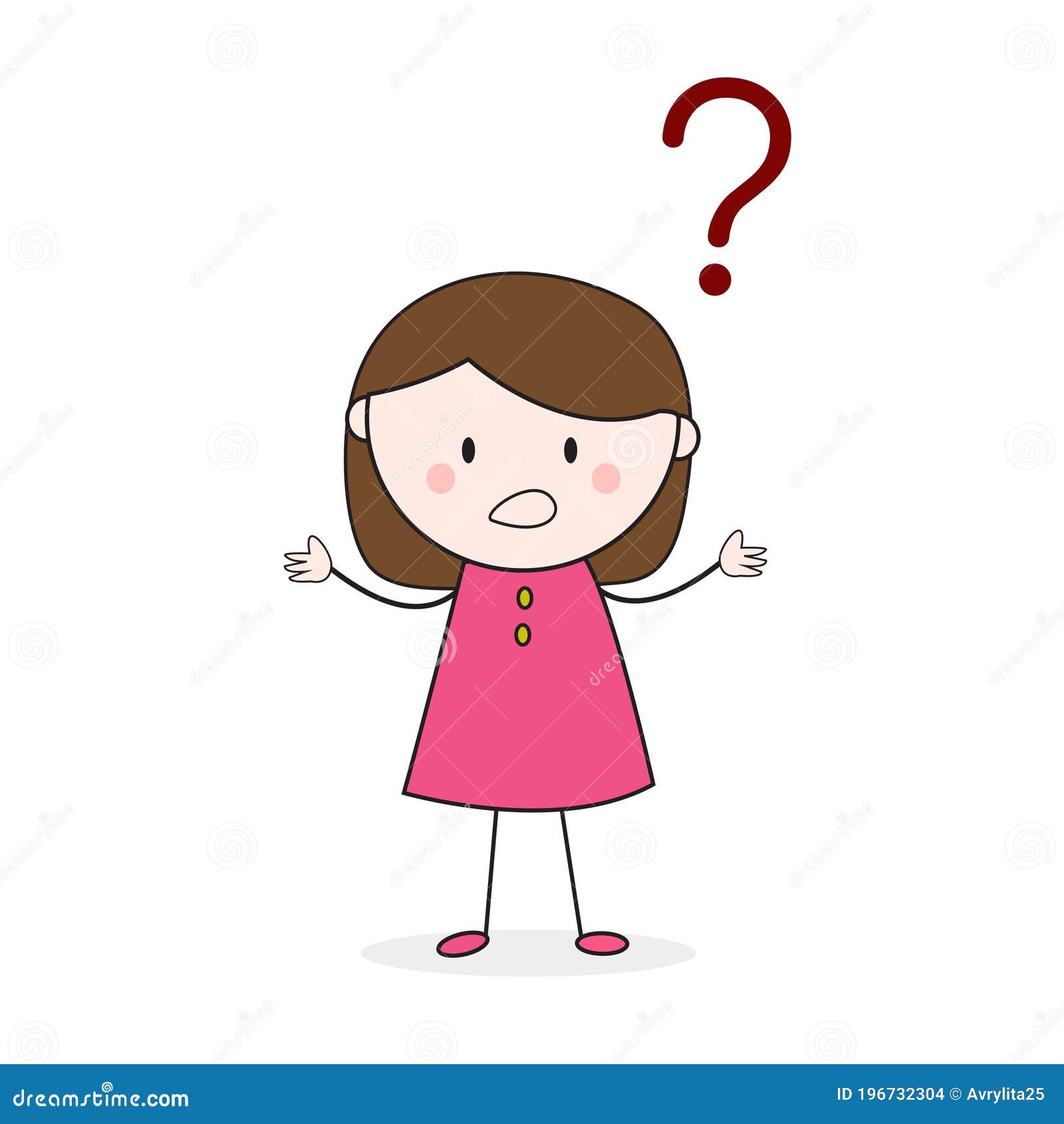 Doodle Stick Figure Confused Cartoon Vector | CartoonDealer.com #196732284